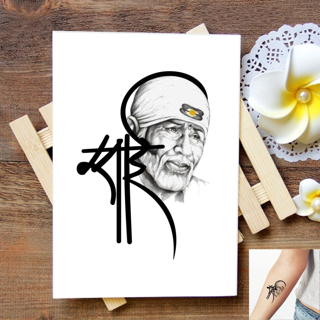 VOORKOMS Sai Baba Temporary Tattoo Sticker For Male And Female Tattoo ...