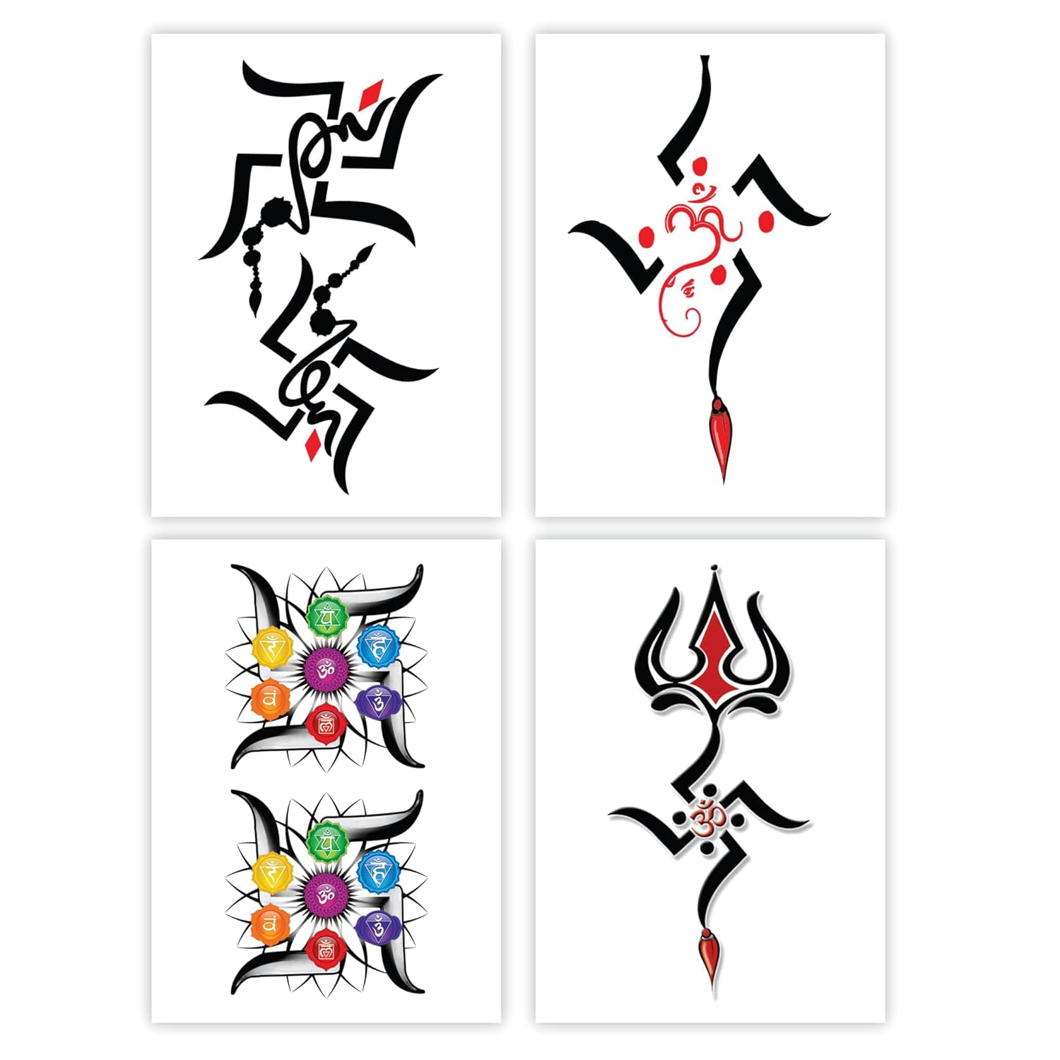 VOORKOMS Swastika Trishul Om Art Temporary Tattoo Sticker For Male ...