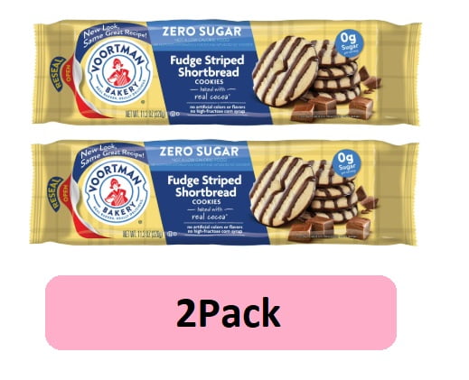 VOORTMAN Bakery Zero Sugar Fudge Striped Shortbread Cookies 11.3 oz ...