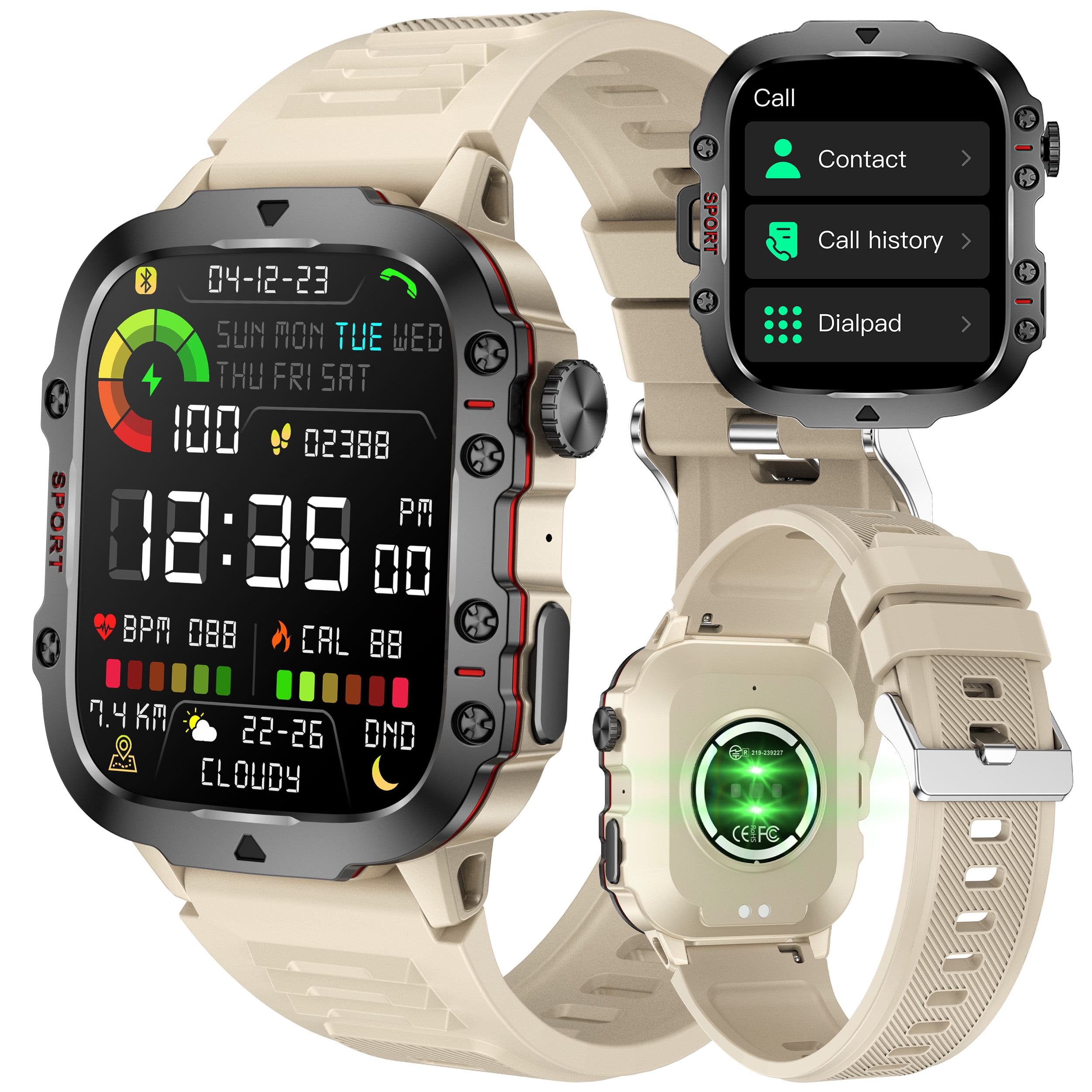 VOPOCO Smart Watch for Men Women with 1.96" Big Screen Rugged Watch ...