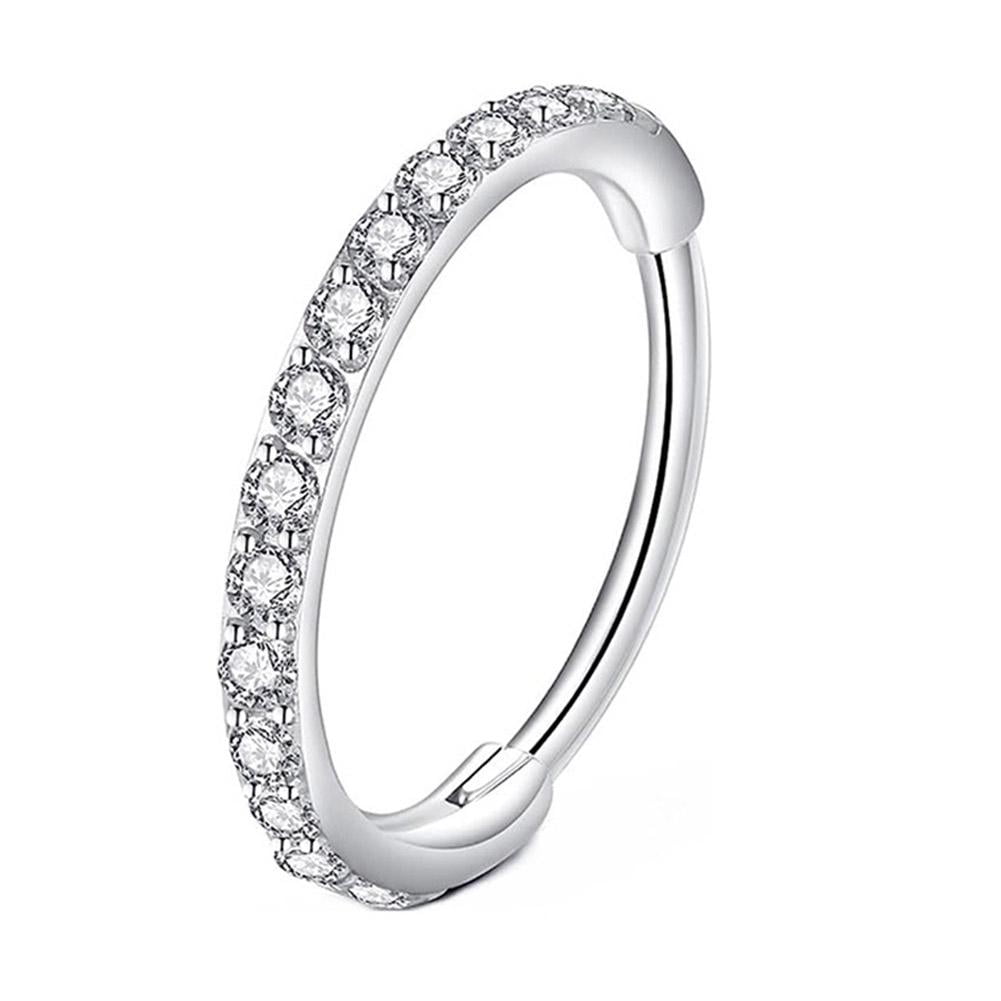 VOPPV Hinged Rings Micro Zirconia Earring Cartilage Nose Hoop Septum; E6R4 - Walmart.com