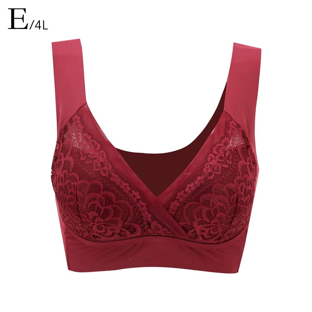 New Rosy Lift Bra Plus Size Comfort Extra Elastic Wireless Support Lace Bra L8 O8Q7 - Walmart.com