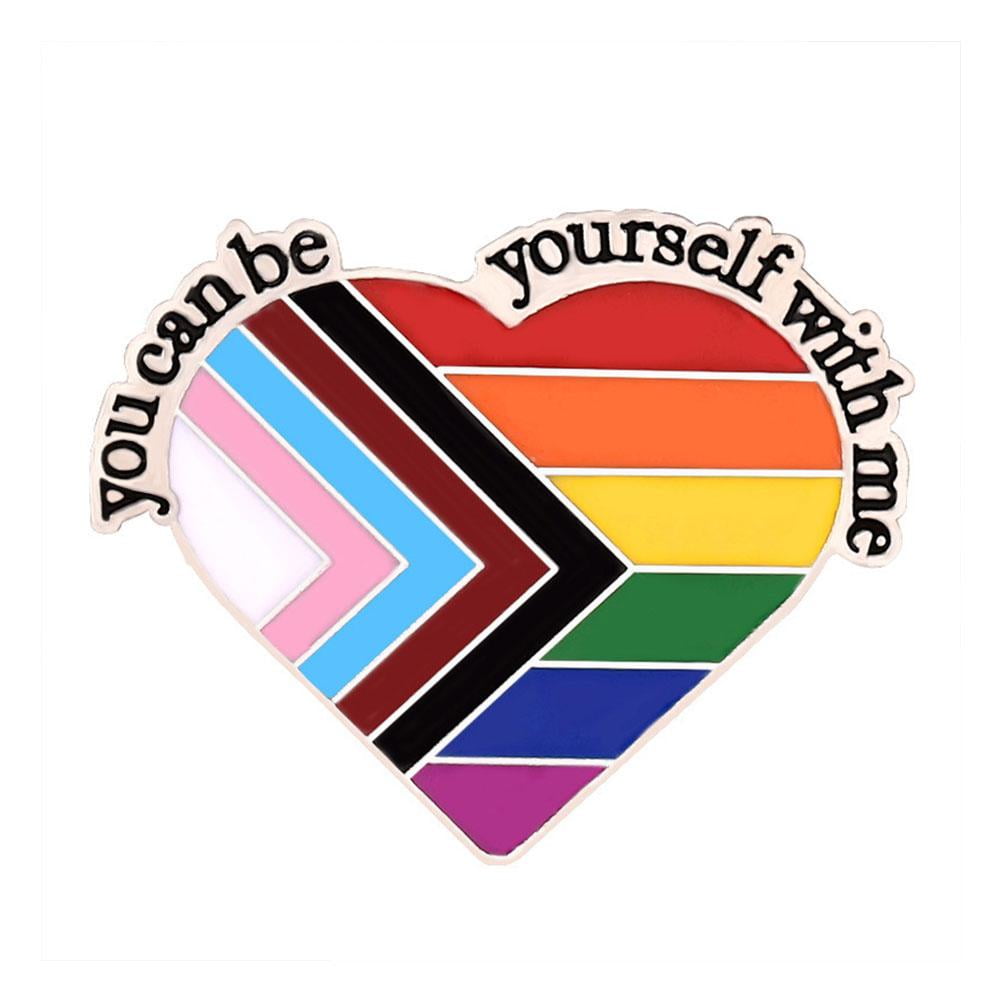 VOPPV You Can Be Yourself with Me Brooch Backpack Clothes Hat Pins Gay ...
