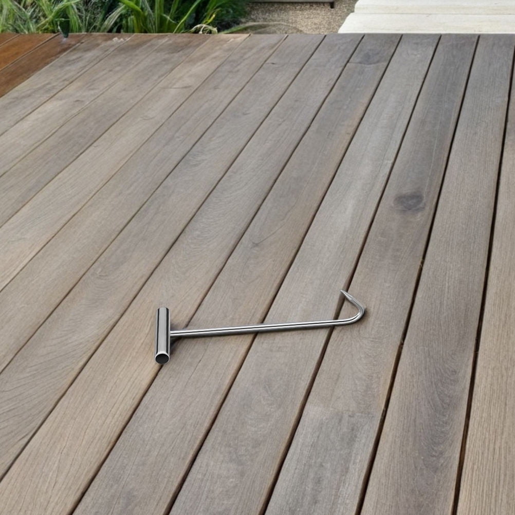 VORCOOL 1Pack T-Shaped Metal Handheld Hook Silver for Grate Lifting ...