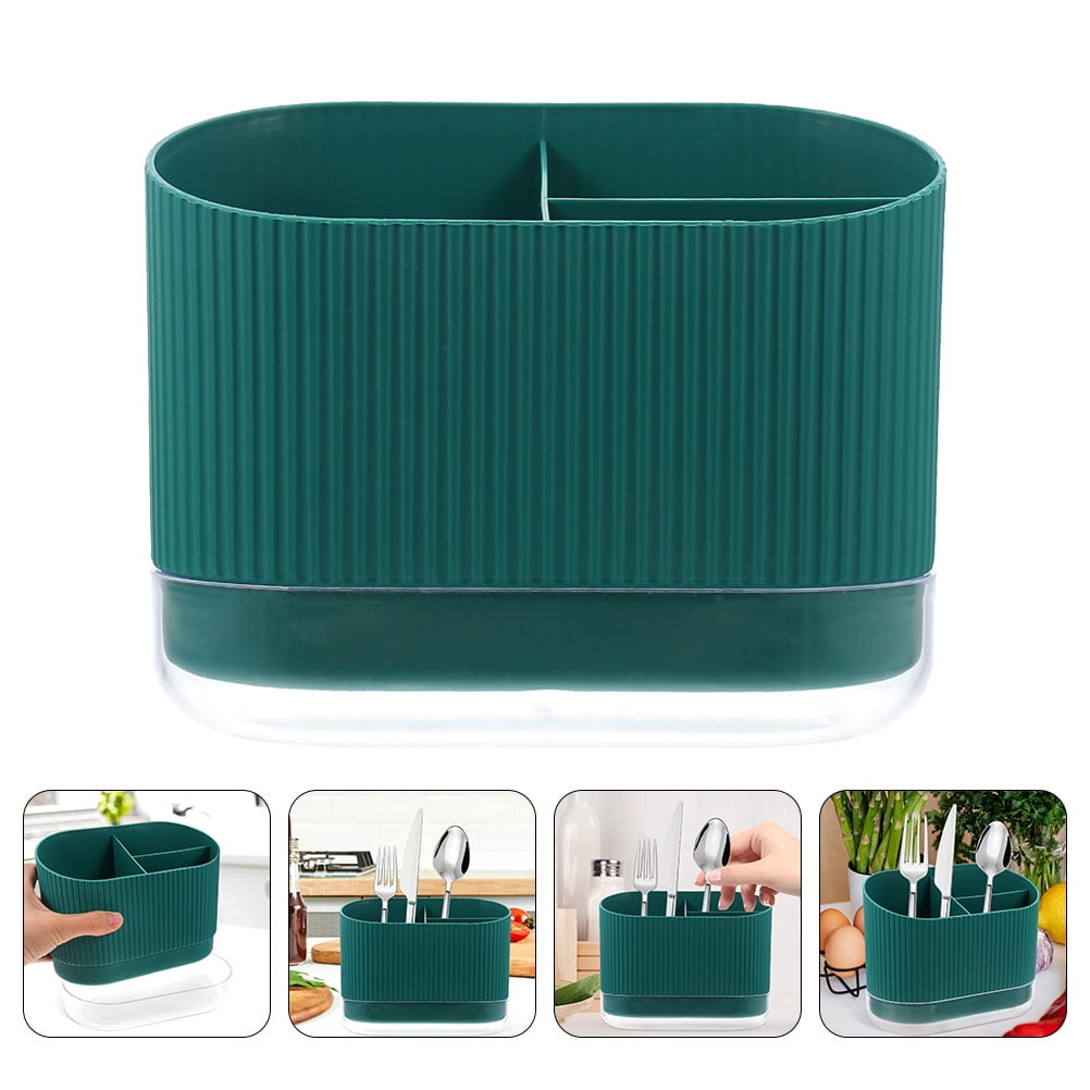VORCOOL 2Pcs Green Plastic Silverware Organizer with Draining for ...