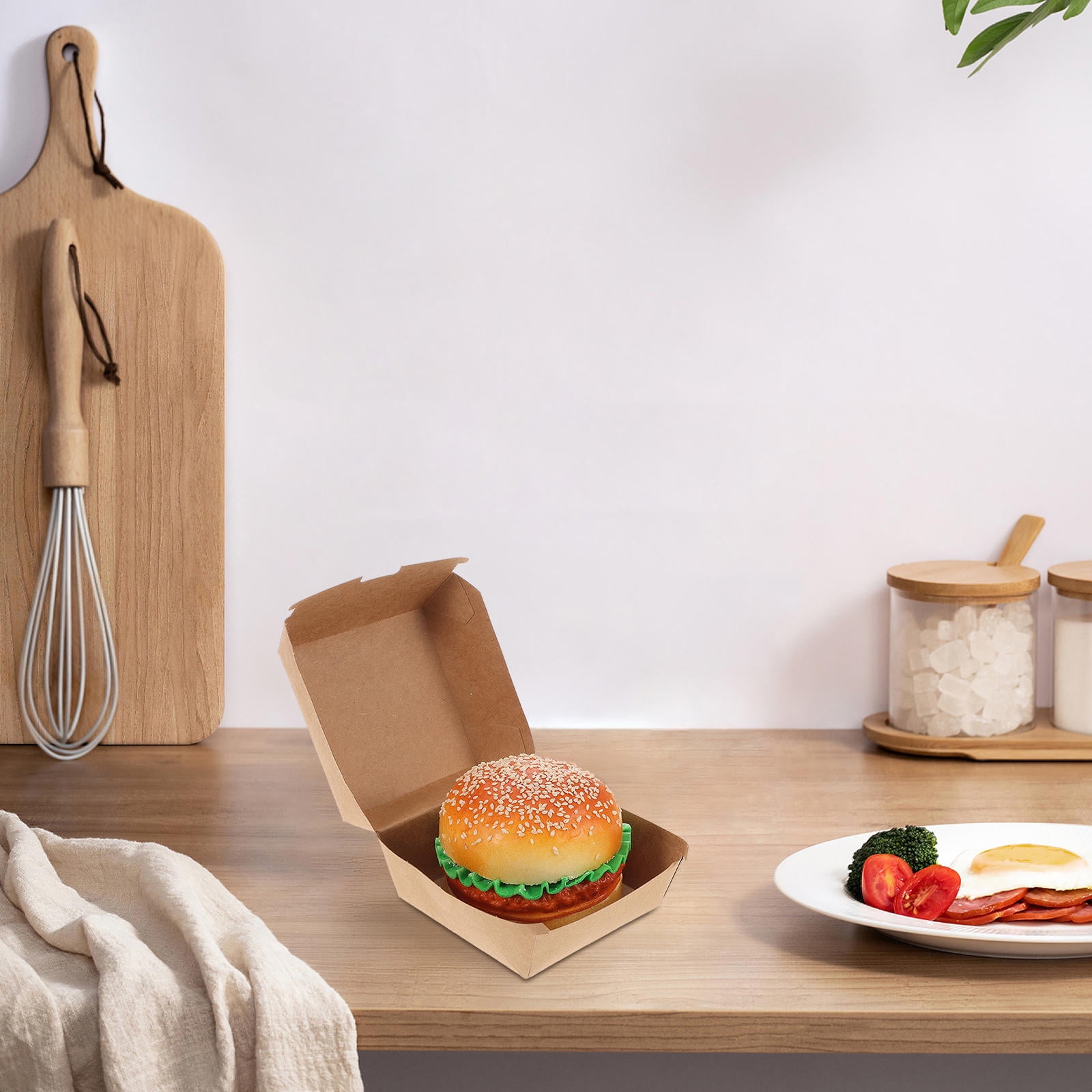 VORCOOL 30Pcs Burger Boxes Square Shape Prevents Deformation For Snacks ...