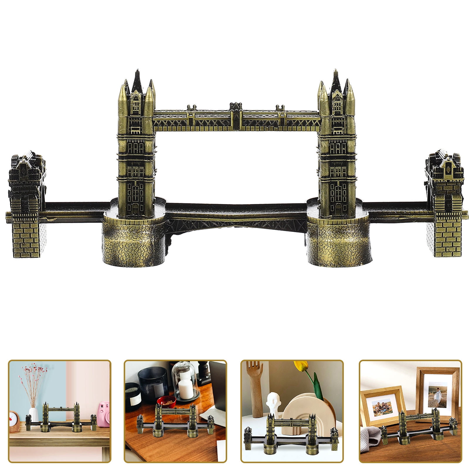 VORCOOL Bridge Model Craft Golden Alloy Decorative Home Ornament 1 PCS ...