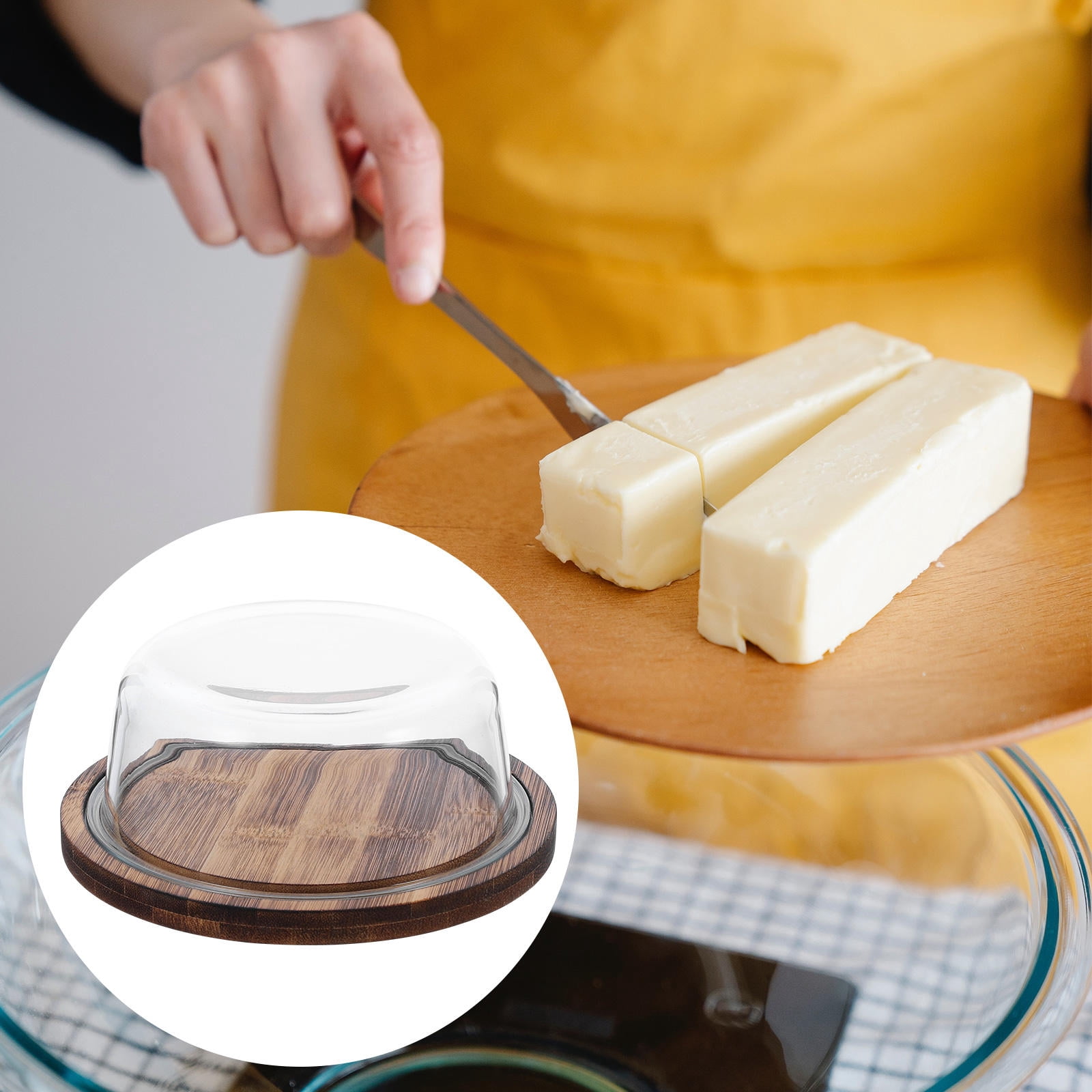 VORCOOL Round Butter Dish With Clear Dome Lid Versatile Use For ...