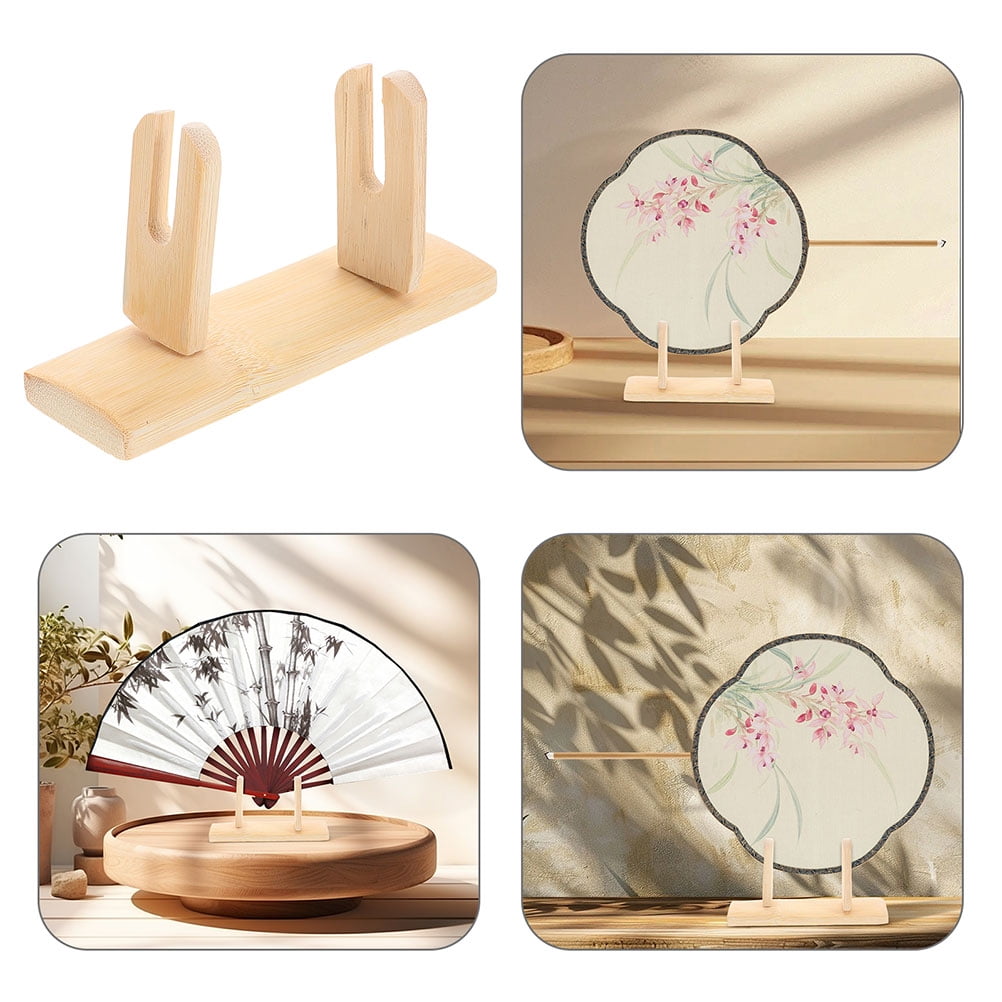 VORCOOL 2Pcs Wooden Japanese Fan Display Stand Traditional Handheld Fan ...