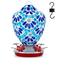 VOREEN Glass Mosaic Hummingbird Feeders, Hand Blown Glass Outdoor ...