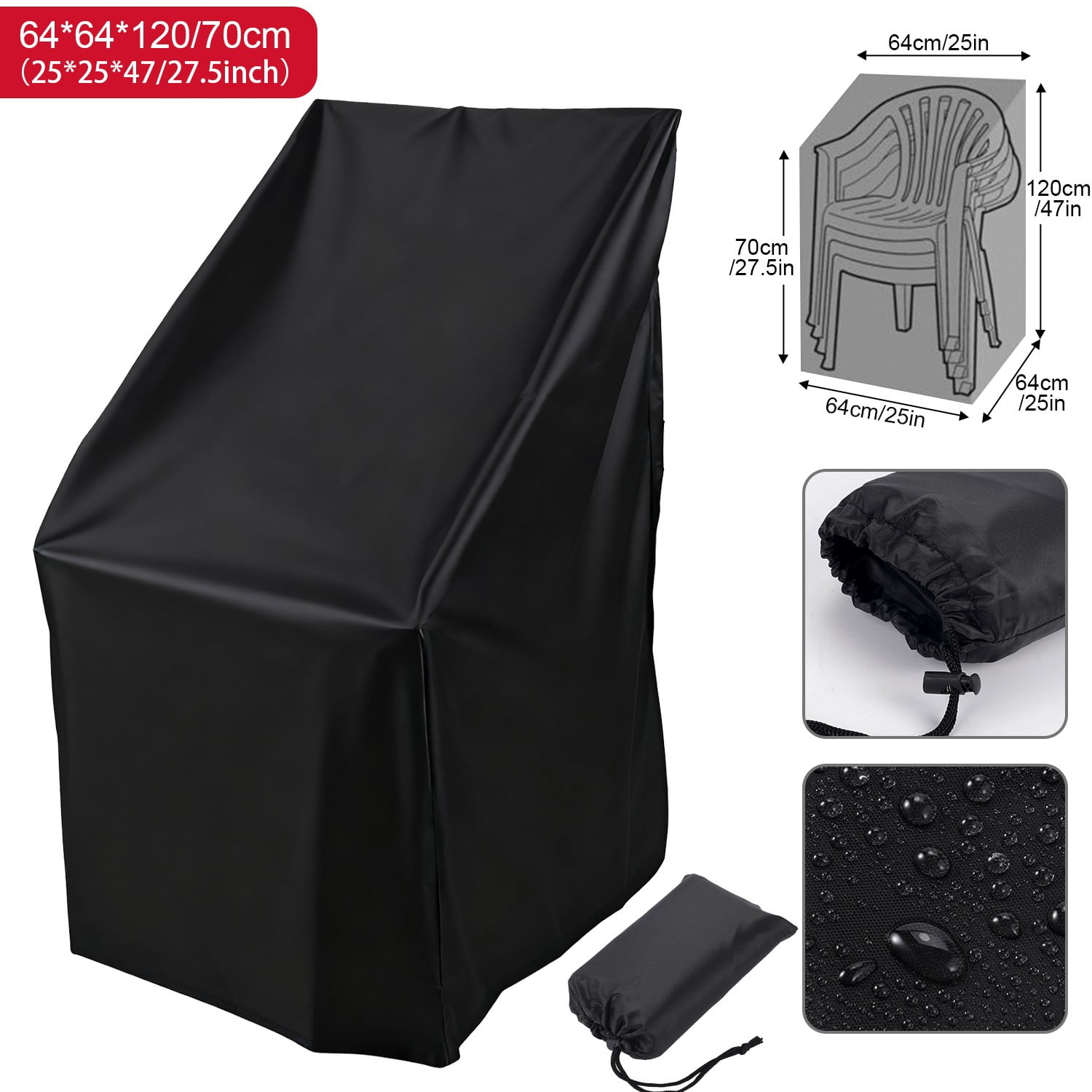 VORFOR Stacking Outdoor Patio Furniture Chair Cover Waterproof, Lounge ...