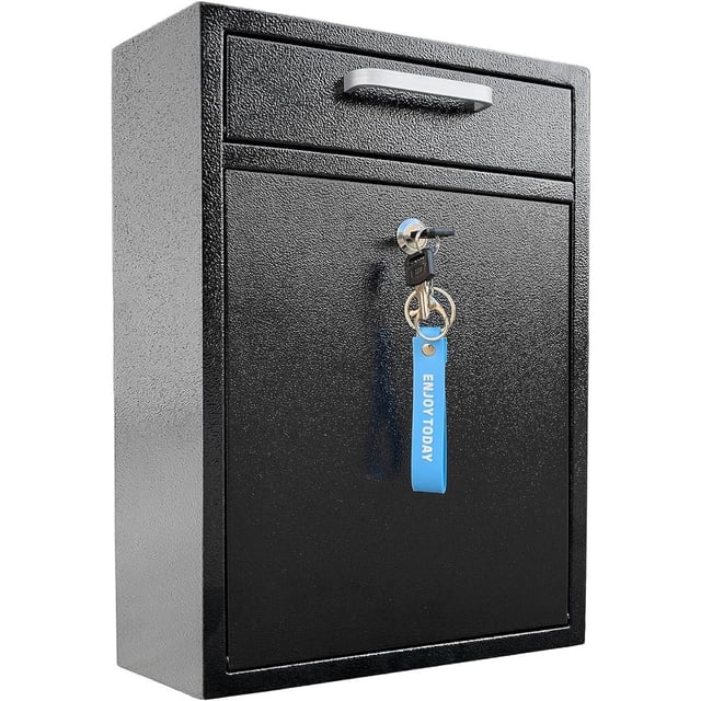 VORVIL Metal Large Slot Mailbox - Locking, Wall Mount, Galvanized Steel ...