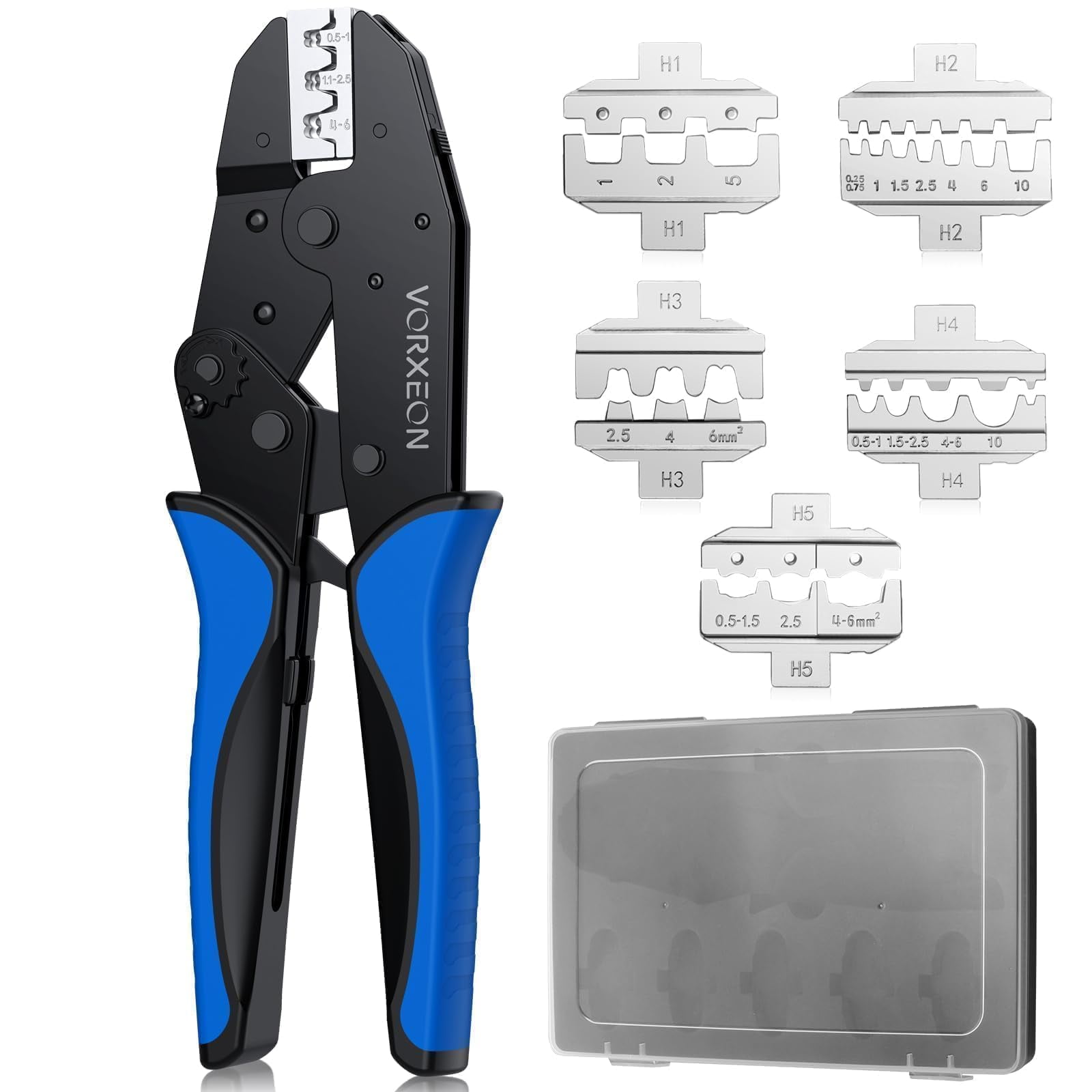 VORXEON Ratchet Crimping Tool Set 6 Interchangeable Dies for Heat ...