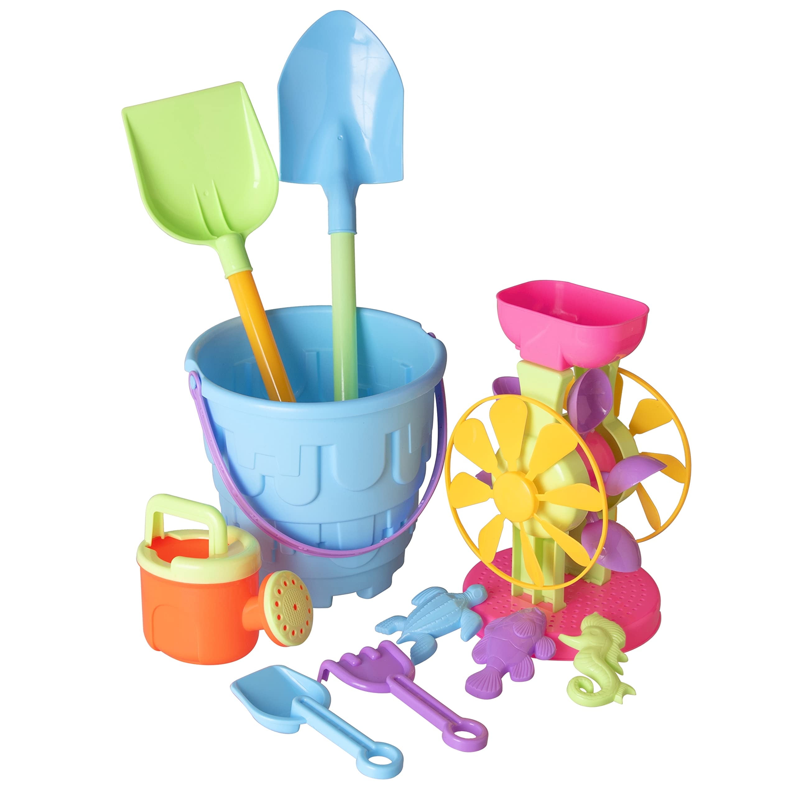 VOS Sand Toy Set - Pack of 10 | Includes Water Wheel, Beach Tool Kit ...