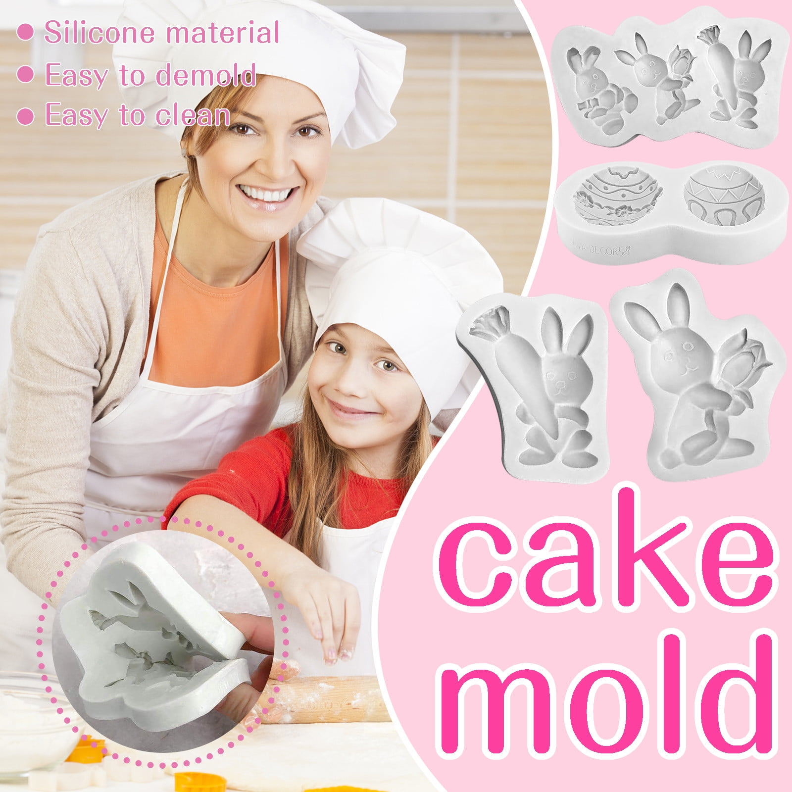 VOSS Easter 3D 4 Dinosaur with Pattern Chocolate Three- Cake Mould ...