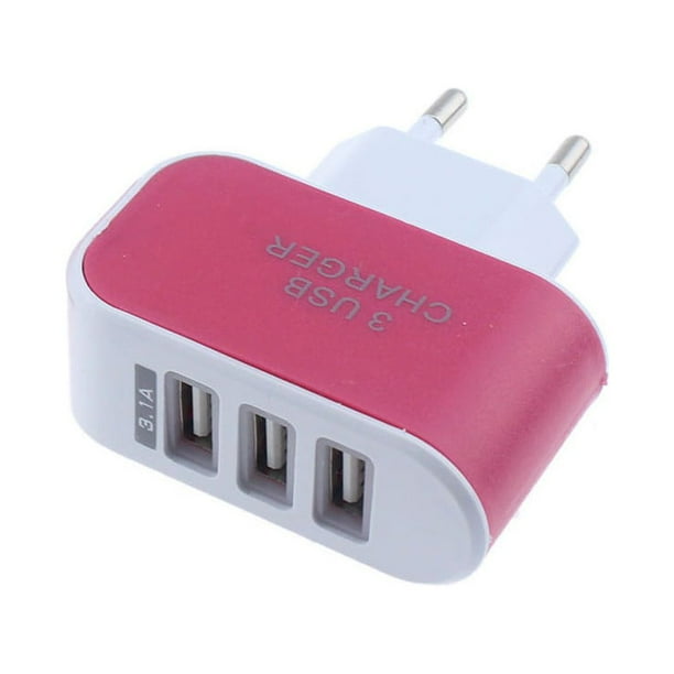 VOSS Port Home EU Plug AC Adapter Triple Wall Charger USB 3.1A ...