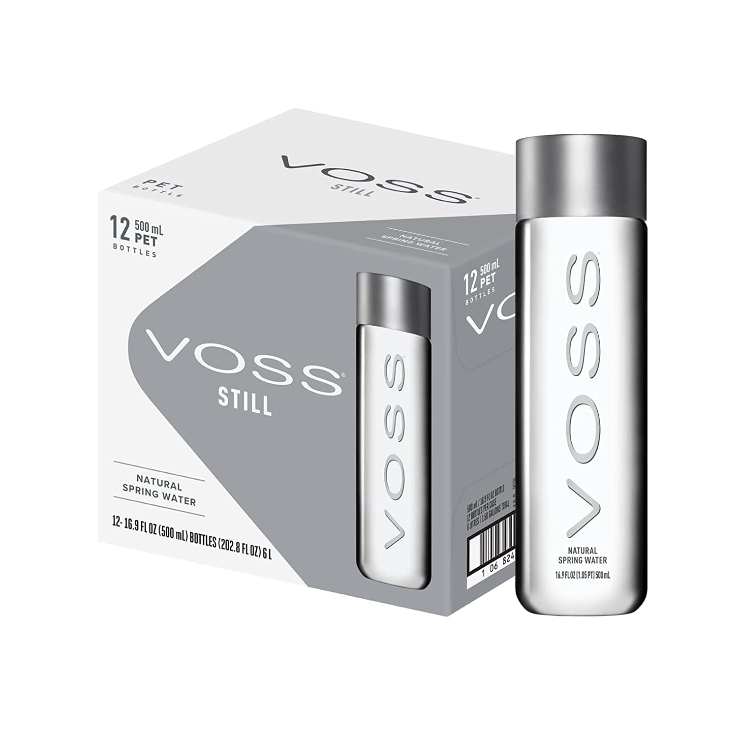 VOSS Natural Spring Water - 12 Pack, 16.91 Fl Oz Bottles - Pure, Clean ...