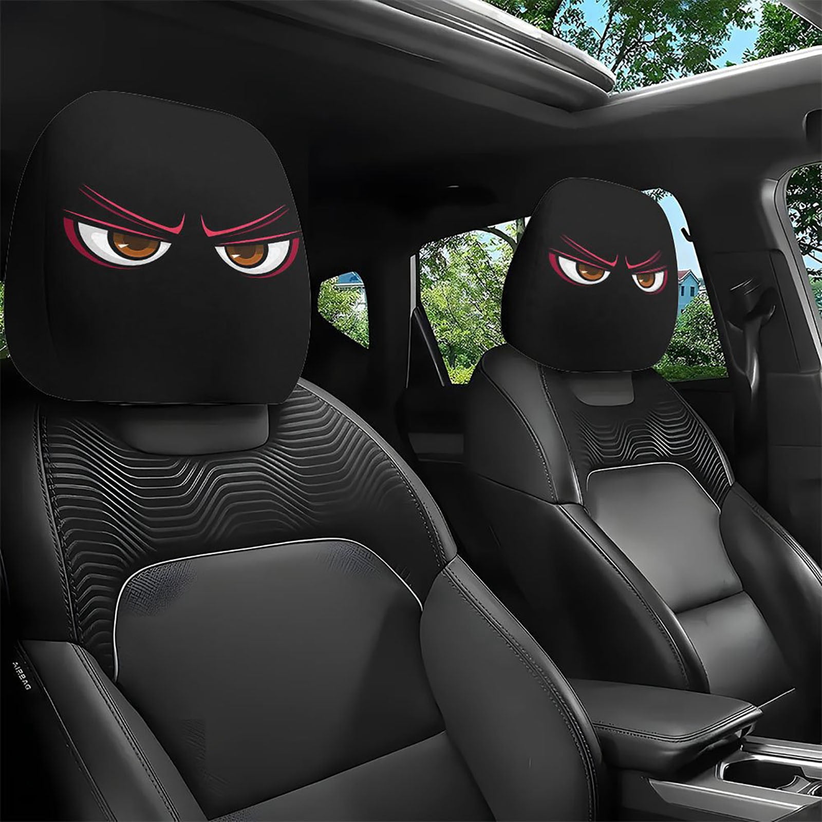 VOTRUDI 2 Pack Funny Car Print Headrest Covers, Stretchy Mesh Universal ...