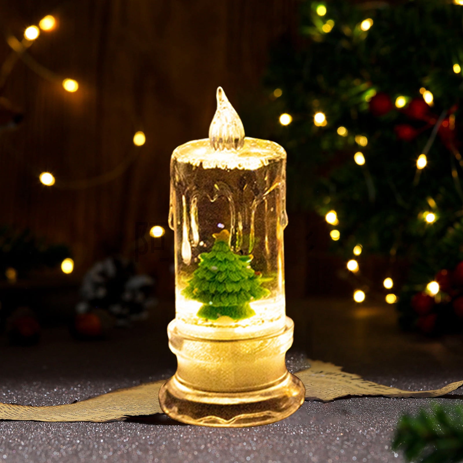VOTRUDI Christmas Tree Led Fake Candles Flickering,Crystal Wind Lights ...