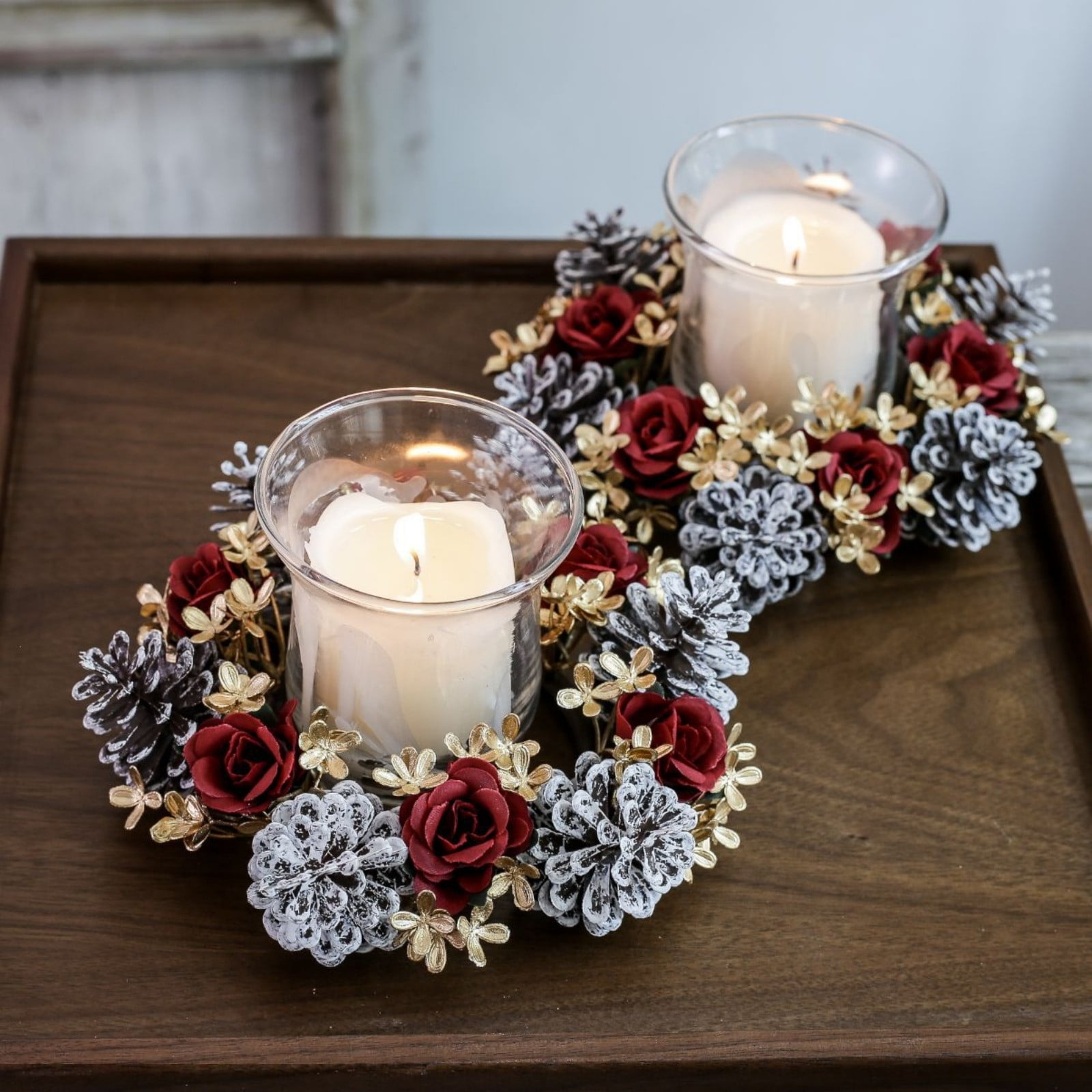 VOTRUDI Scented Candles Gifts Set,Needle Candlestick Wreath with ...