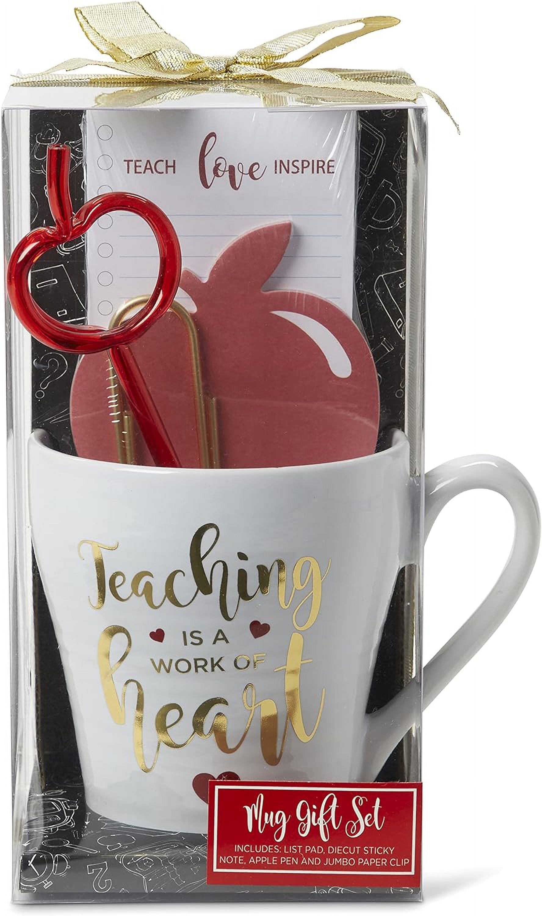VOTUM Teacher Appreciation Gifts Bundle with Mug, Writing Pad, Apple ...