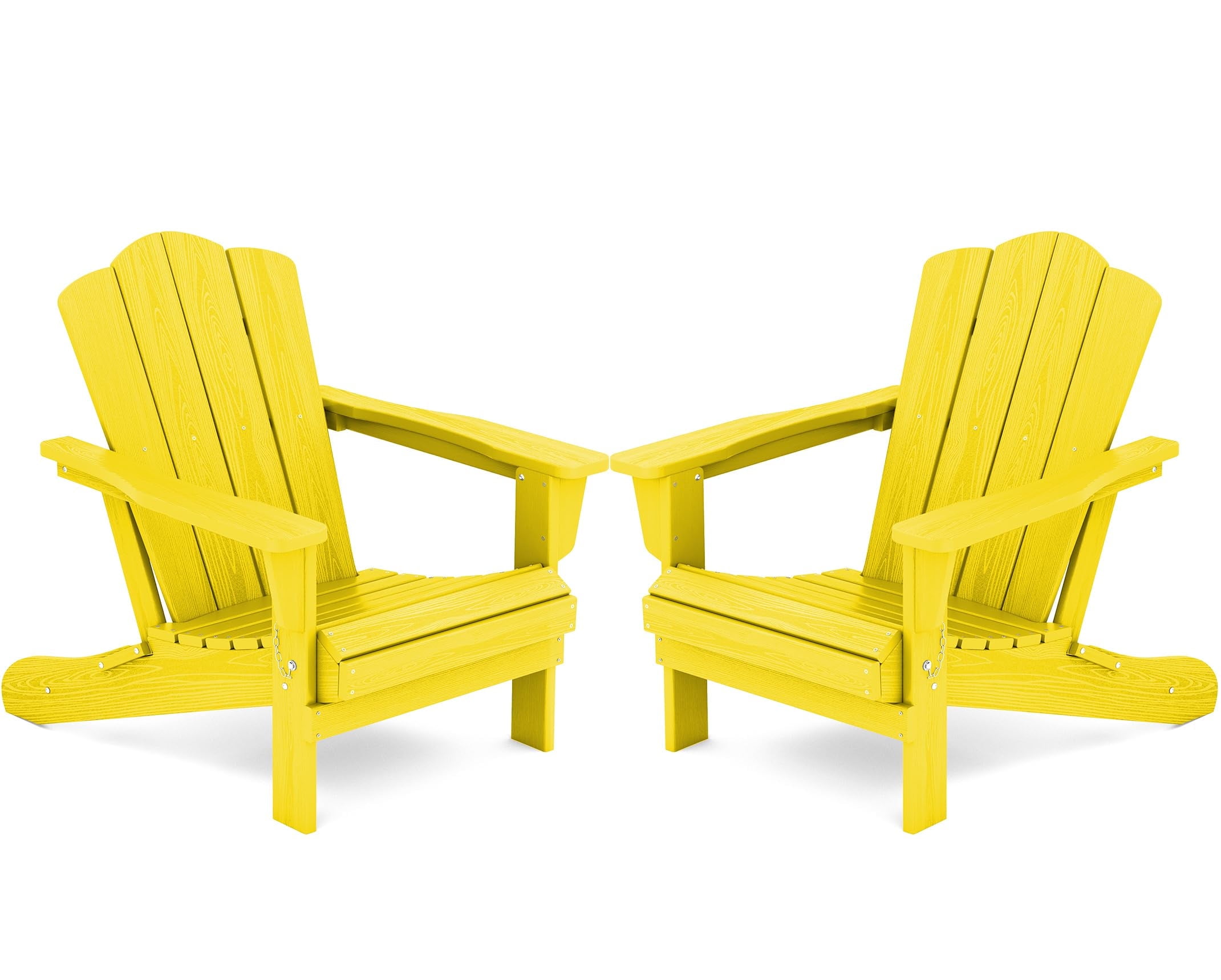 VOUA Folding Adirondack Chair Set of 2, HDPE Plastic Patio Chairs ...