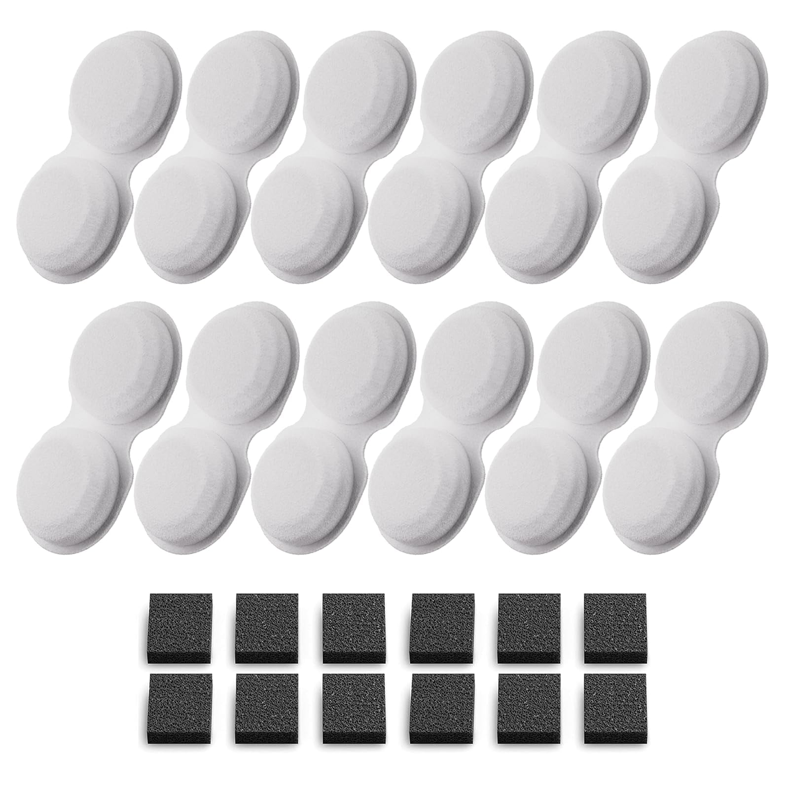 VOUAAOOD Cat Fountain FEV6 Filters Replacement: 24 Pet Water Fountain Filters - 12 Carbon ...