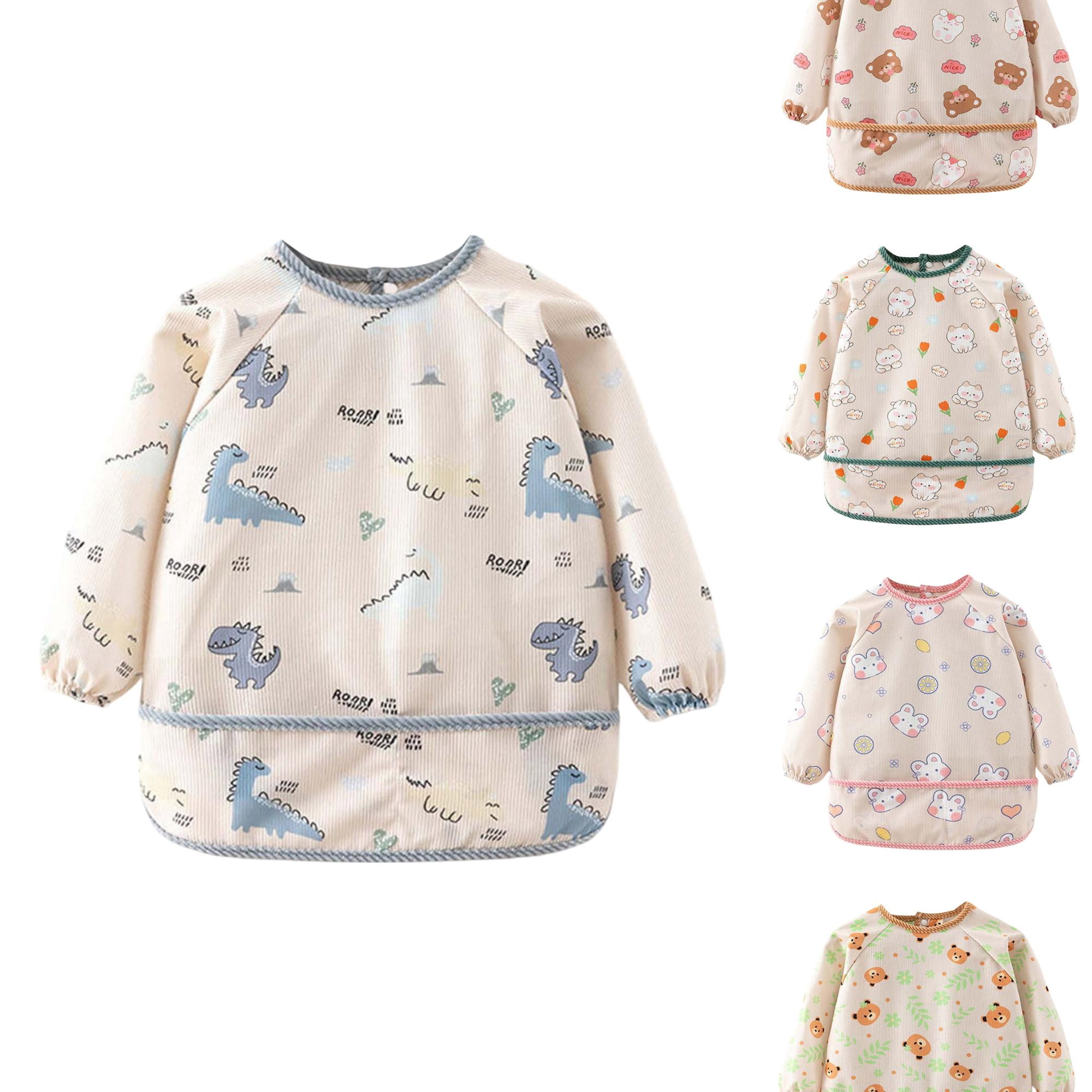 VOUZZA Baby Bibs Baby Boys Girls Long Sleeve Cartoon Prints Soft Bibs ...
