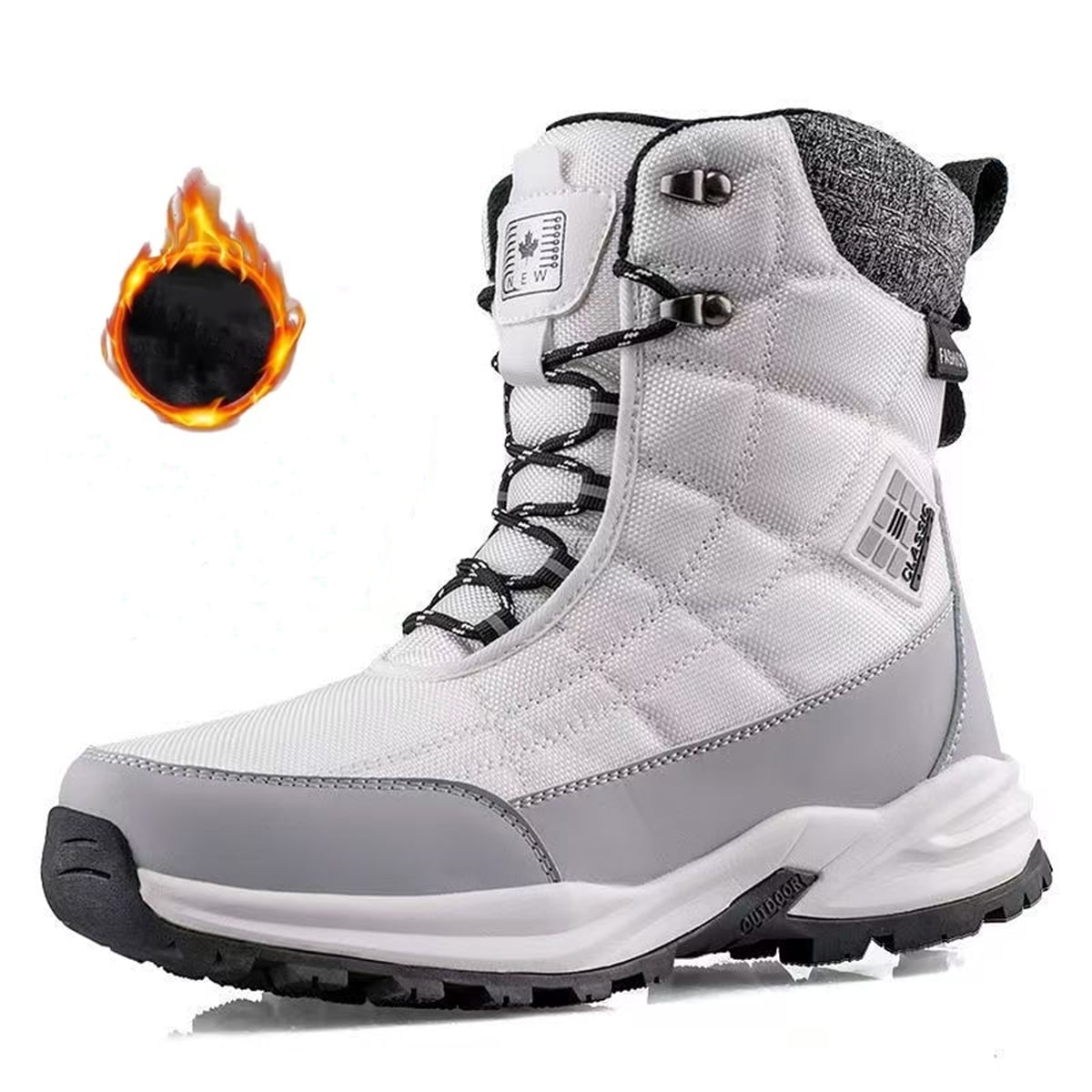 VOVORY Men's Snow Boots Insulated Waterproof Warm Hiking Winter Boots ...