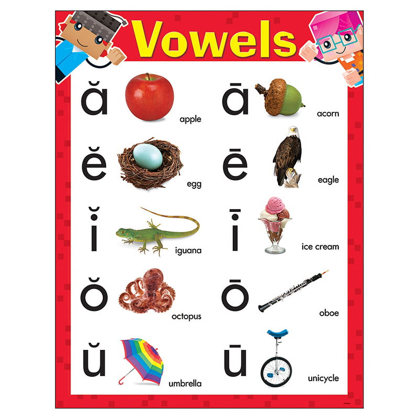Trend Enterprises T-38377 Vowels Blockstars Learning Chart - Walmart.com