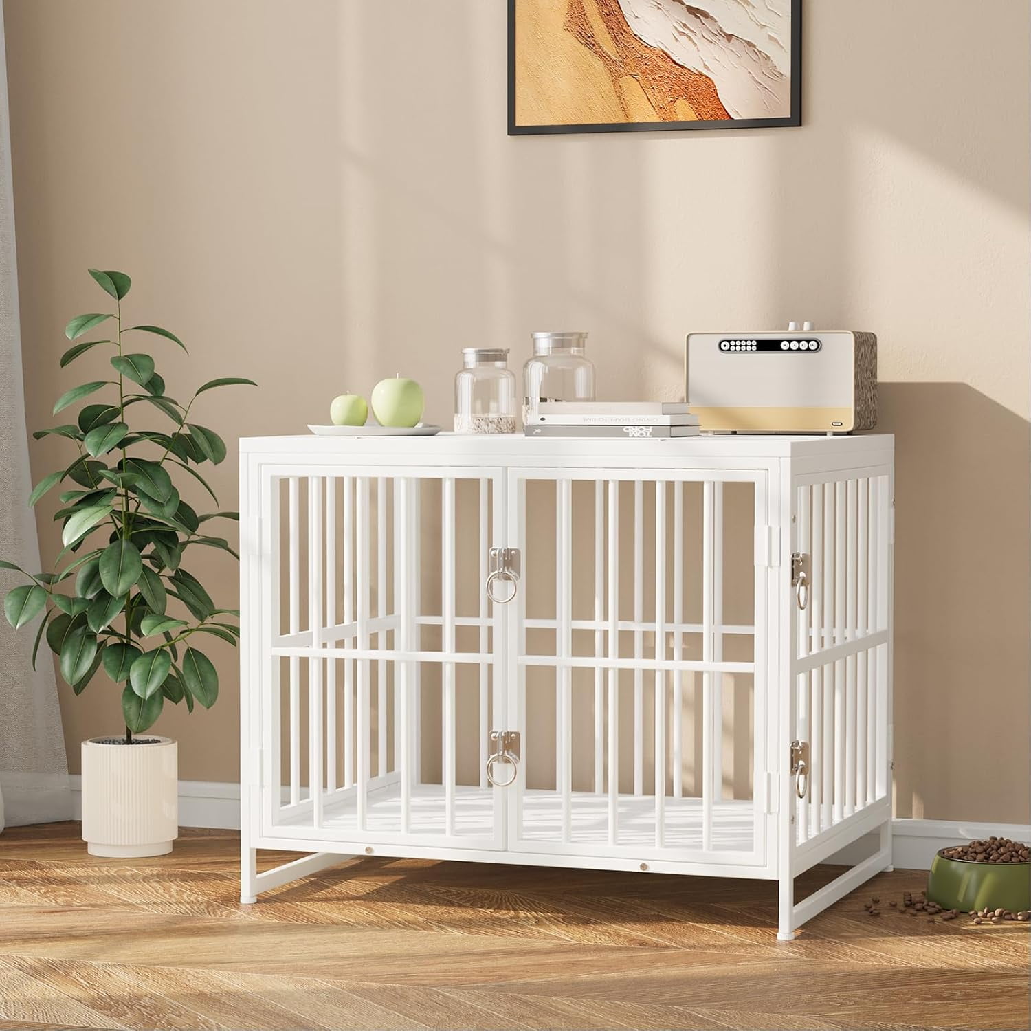 VOWNER 32 Inch Heavy Duty Dog Crate Furniture, Decorative Dog Kennel ...