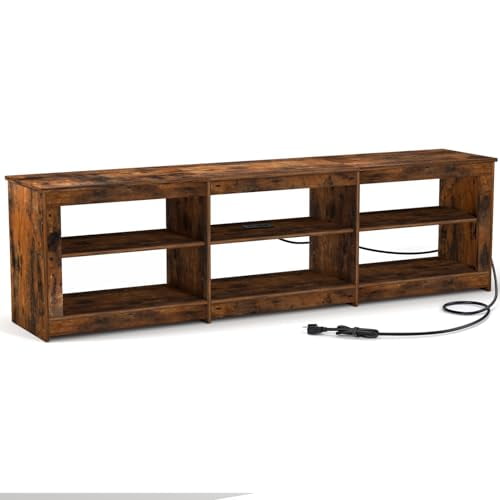 VOWNER TV Stand with Power Outlet for TVs up to 75 inch, Television ...