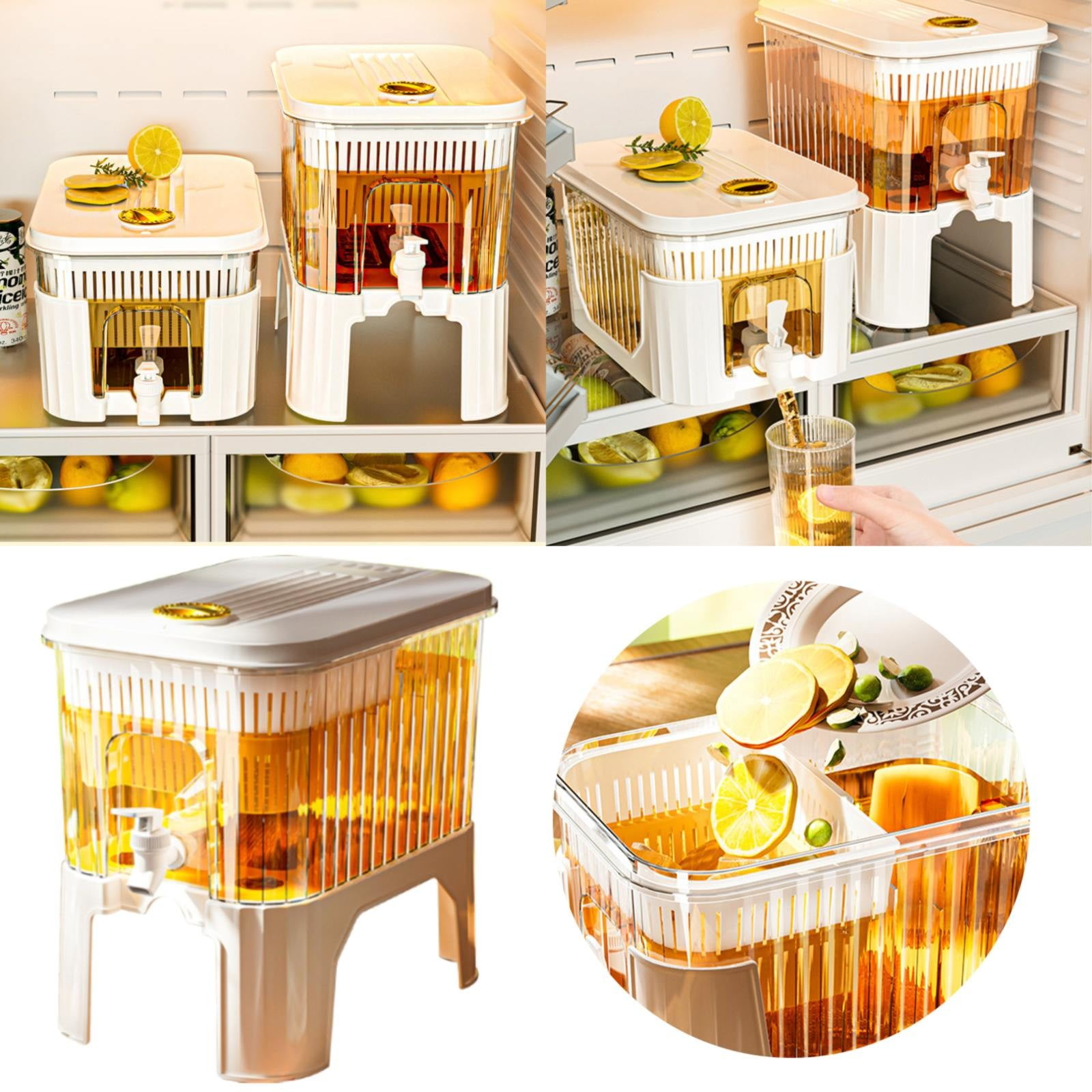 VOYOAO Drink Dispenser with Spigot, Clear Beverage Dispenser for Fridge ...