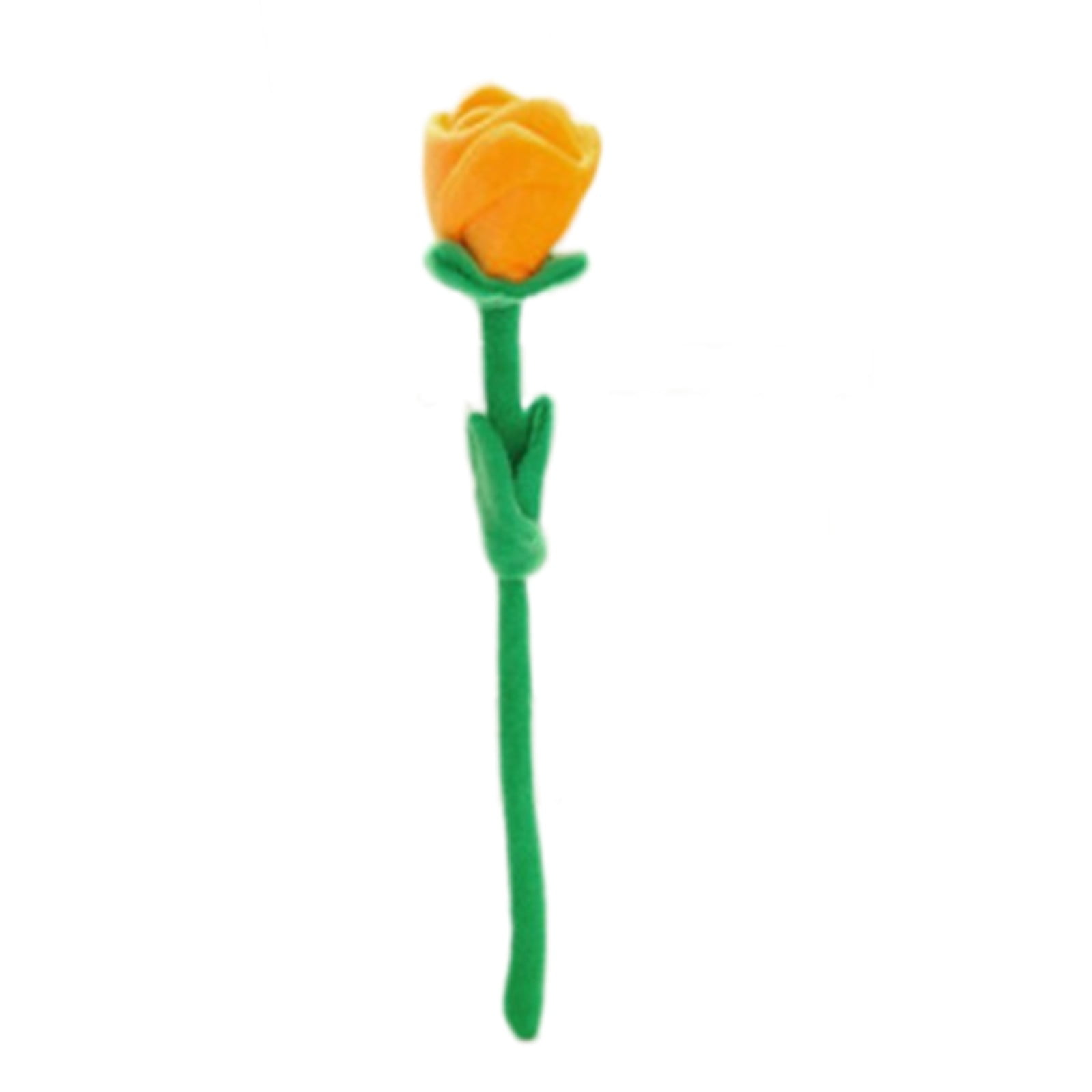 VOYOAO Plush Rose Flower Stuffed Floral Bendable Stems Plush Bouquet ...