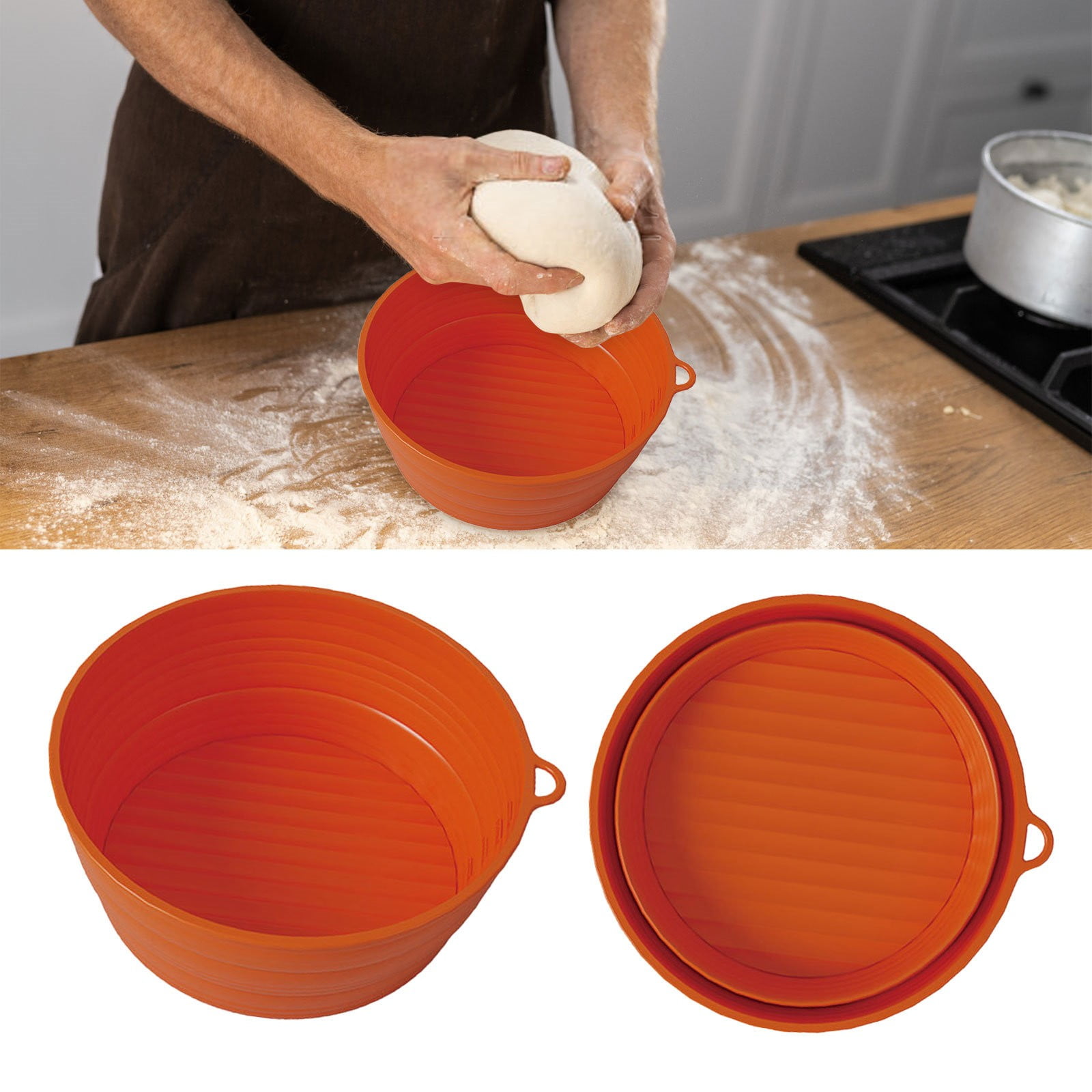 VOYOAO Silicone Bread Proofing Baskets, Oval Bread Proofing Basket ...