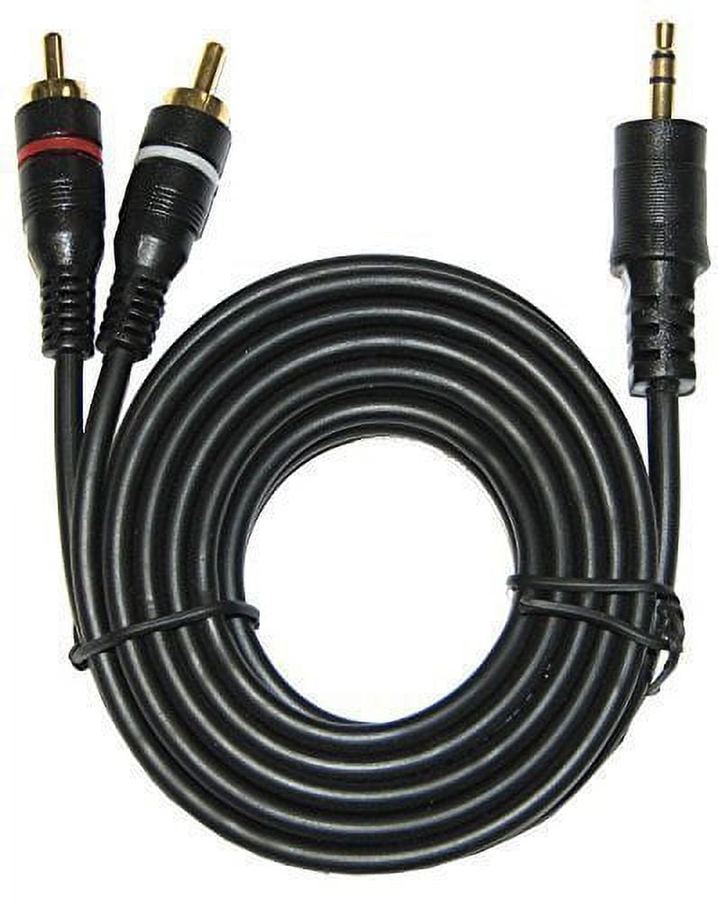 VOYZ 3.5mm Mini Plug to Two RCA Plugs Audio Y Cable Splitter 12 Feet ...