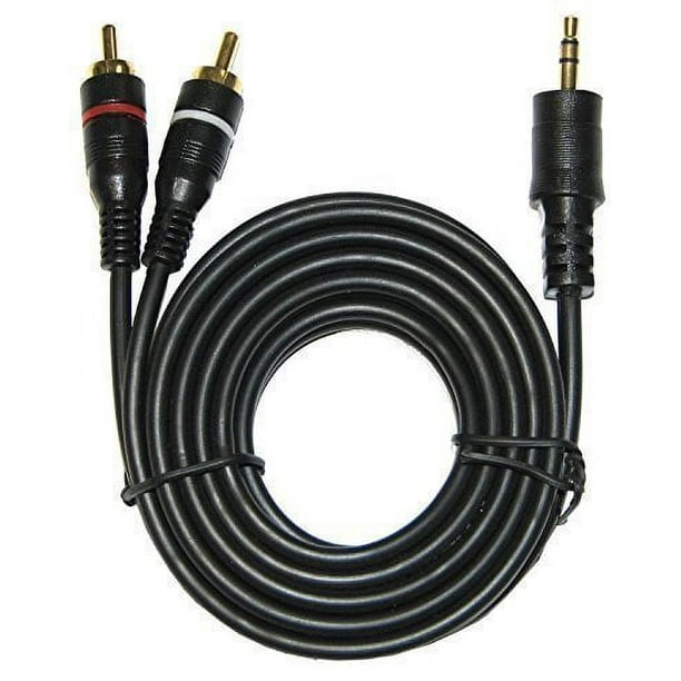 VOYZ 3.5mm Mini Plug to Two RCA Plugs Audio Y Cable Splitter 12 Feet ...