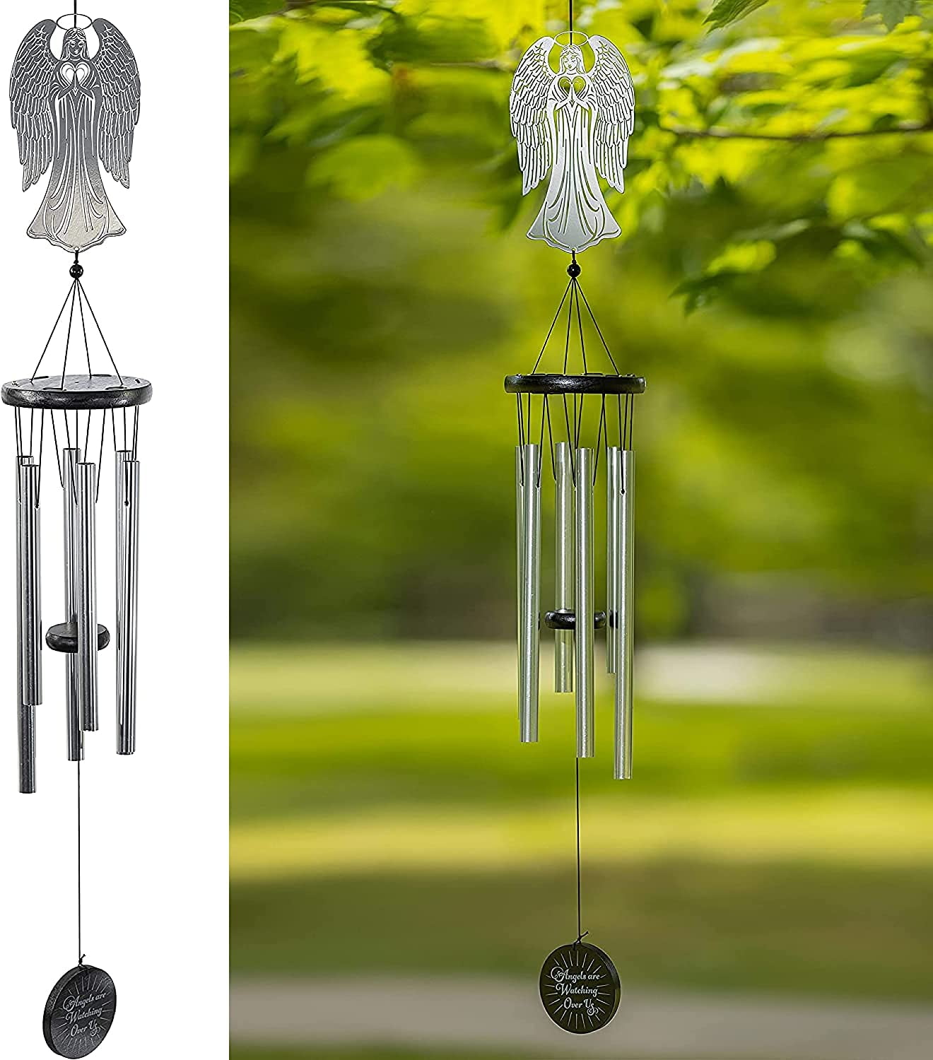 "VP Home 41"" H, Large Praying Angel Wind Chimes for Outdoor, Backyard ...