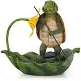VP Home Turtle Lotus Leaf Raft Solar Powered LED Outdoor Decor Garden ...