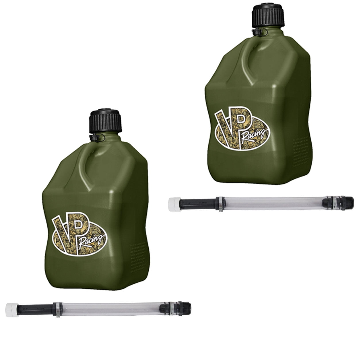 VP Racing Fuels 5.5 Gallon Utility Jugs with Deluxe Hoses, Camo (2 Pack ...