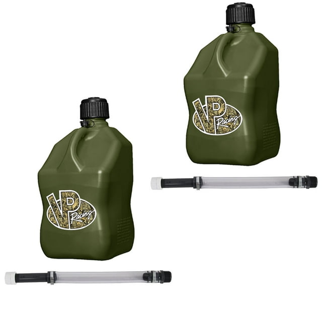 VP Racing Fuels 5.5 Gallon Utility Jugs with Deluxe Hoses, Camo (2 Pack ...