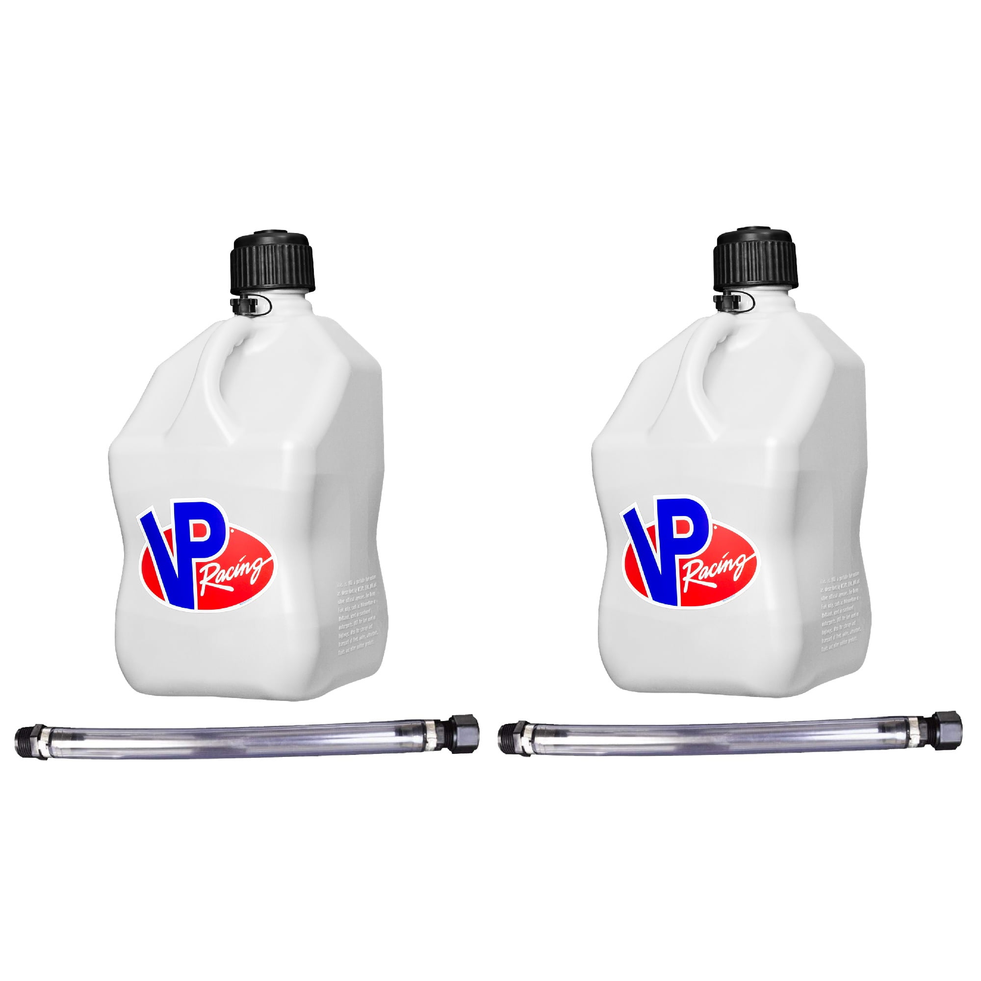 VP Racing Fuels 5.5 Gallon Utility Jugs with Deluxe Hoses, White (2 ...