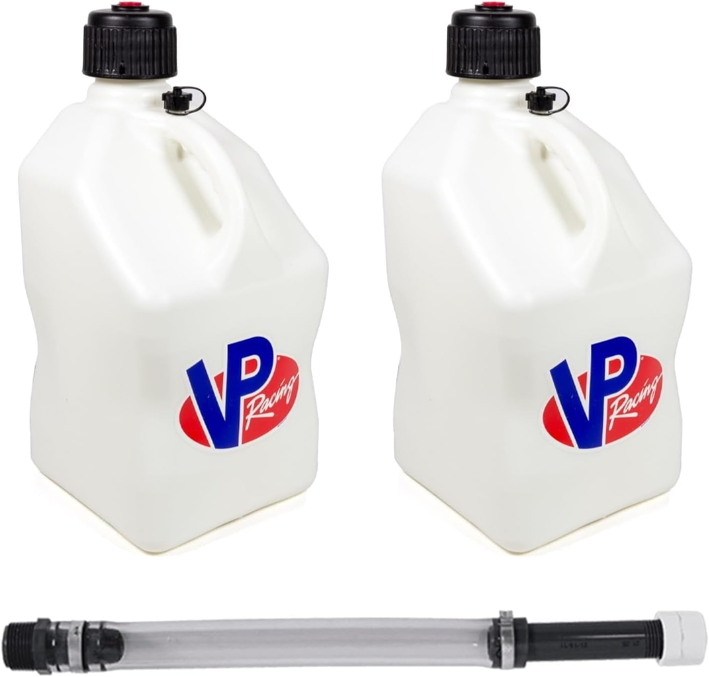 VP Racing 3522-CA 5.5-Gallon Square Motorsport Jug, White (2 Pack) w/14 ...