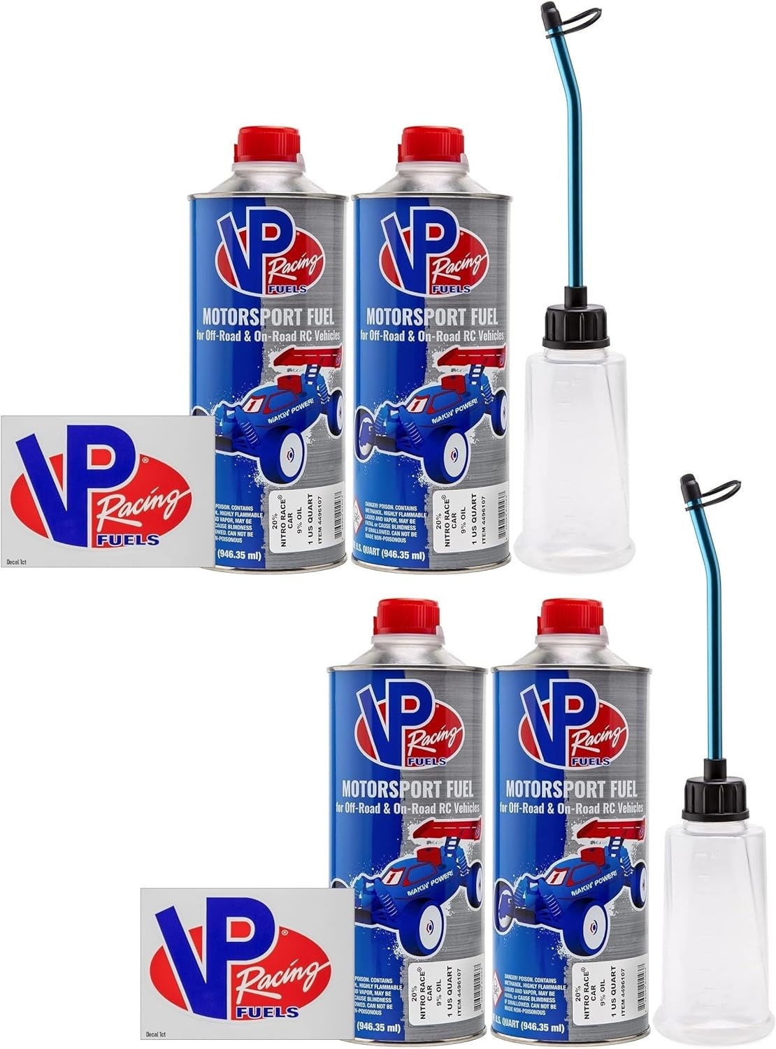 VP Racing HobbyNitro Filler Kit Decals (2X Kit) - RC Fuel Tank Oil ...