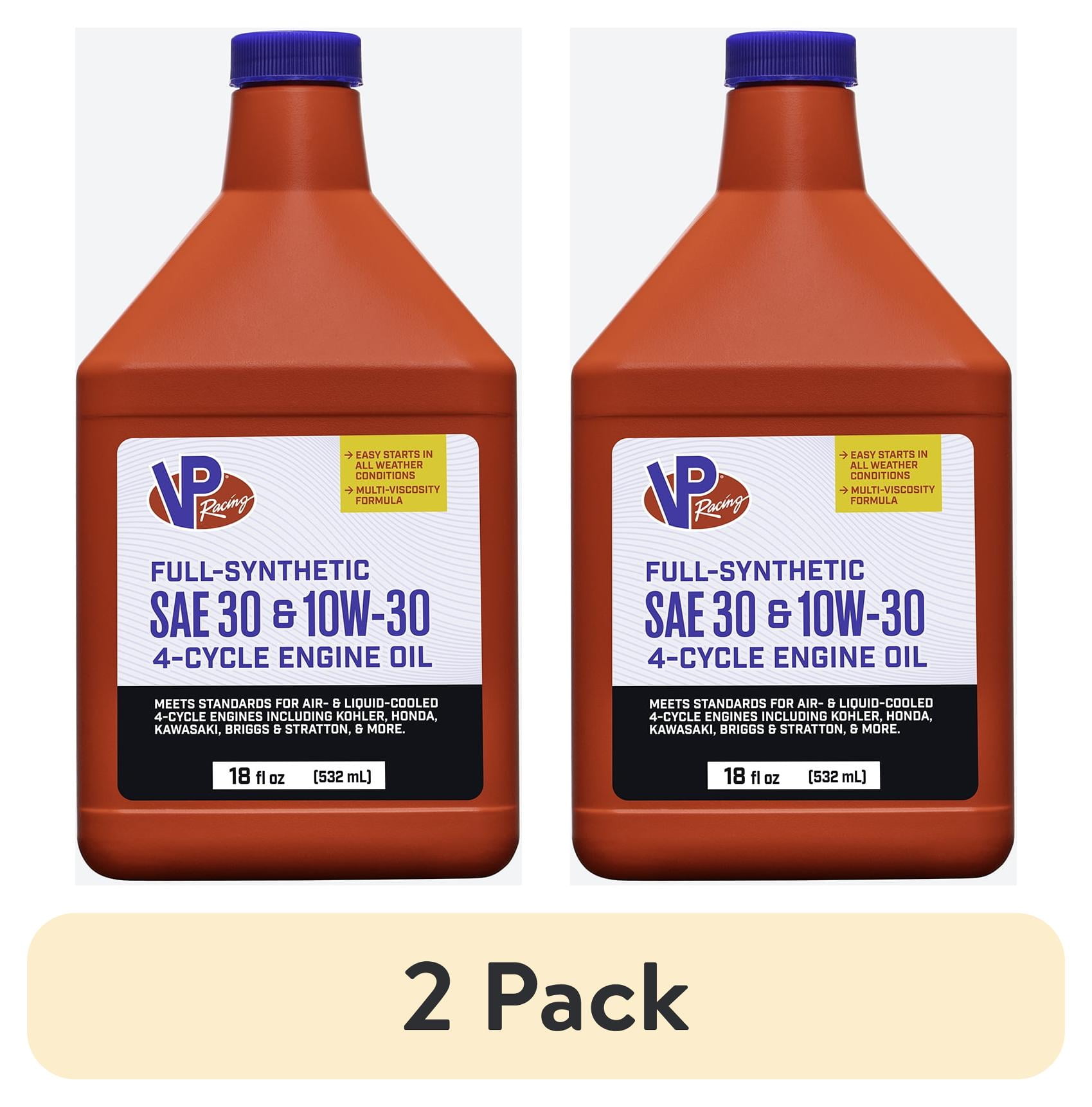 (2 pack) VP Racing Outdoor Power Equipment Full Synthetic 4-Cycle SAE 30/10W-30 Oil 18 oz ...