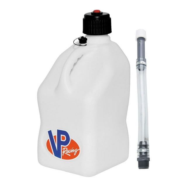VP Racing Square Utility Jug with Deluxe Jug Tube 5.5 Gallons White ...
