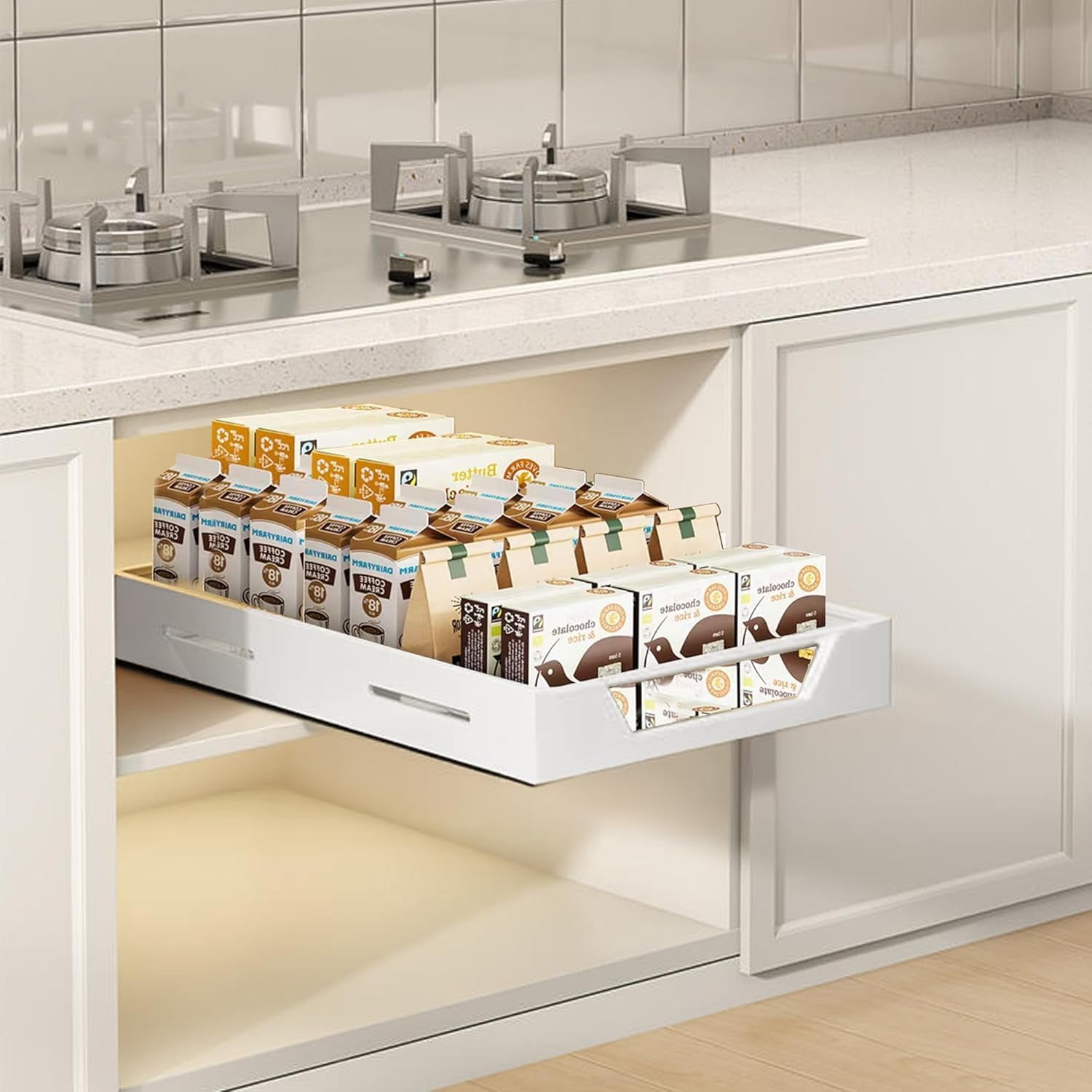 VPGS Pull Out Cabinet Organizer Fixed With Adhesive Nano Film Heavy ...