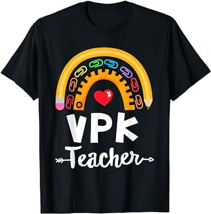 VPK Crew Teacher Back To School Teacher Rainbow Pencil T-Shirt ...