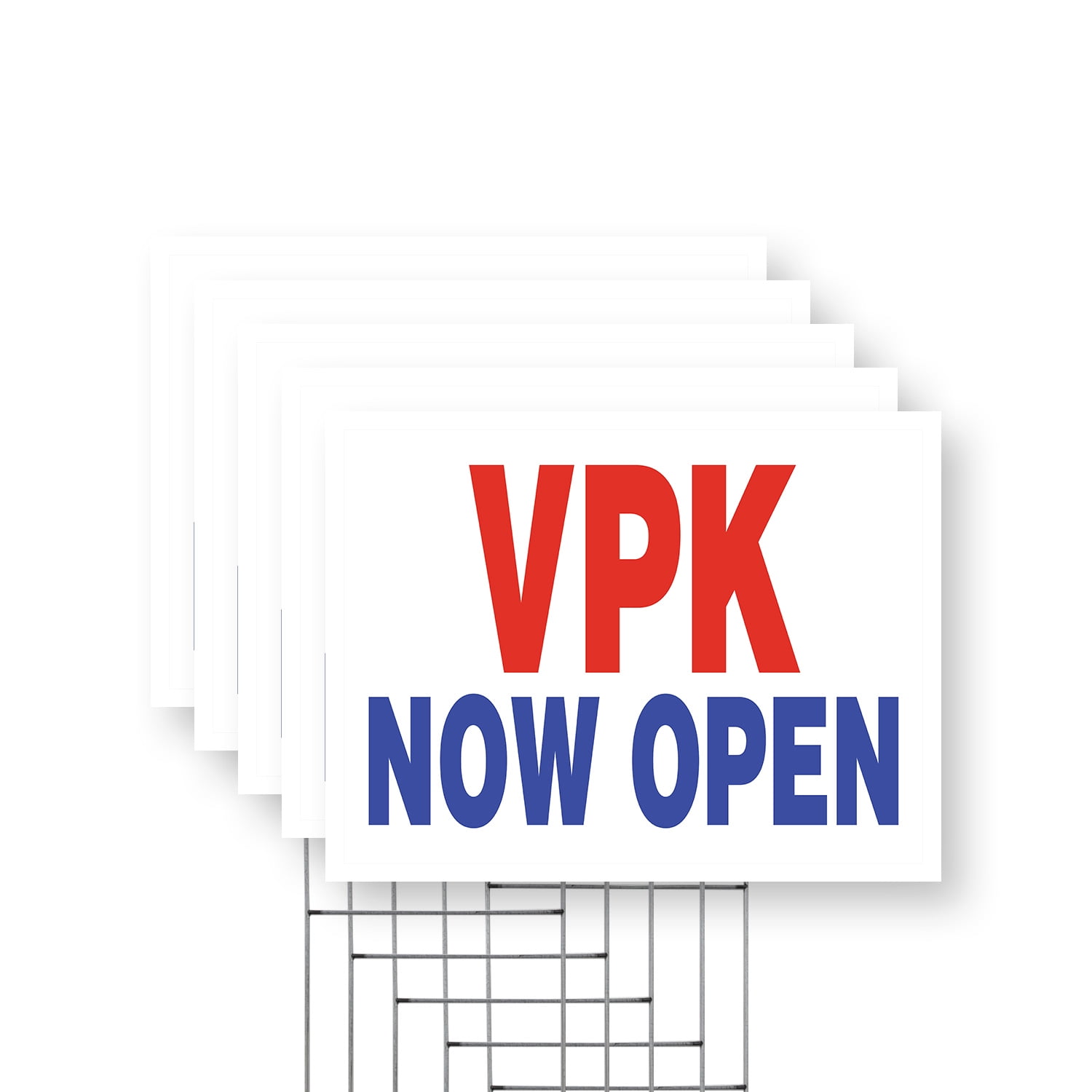 VPK Now Open Yard Sign 5 Pack of 12 Inch x 16 Inch Double Sided ...