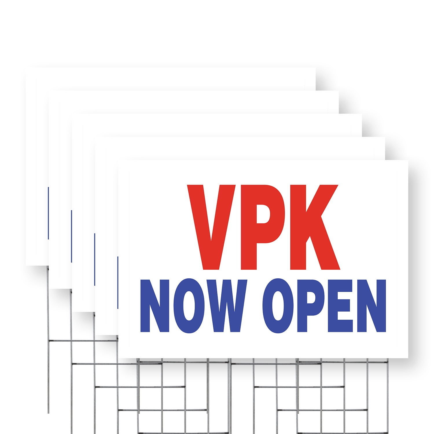 VPK Now Open Yard Sign 5 Pack of 24 Inch x 36 Inch Double Sided ...